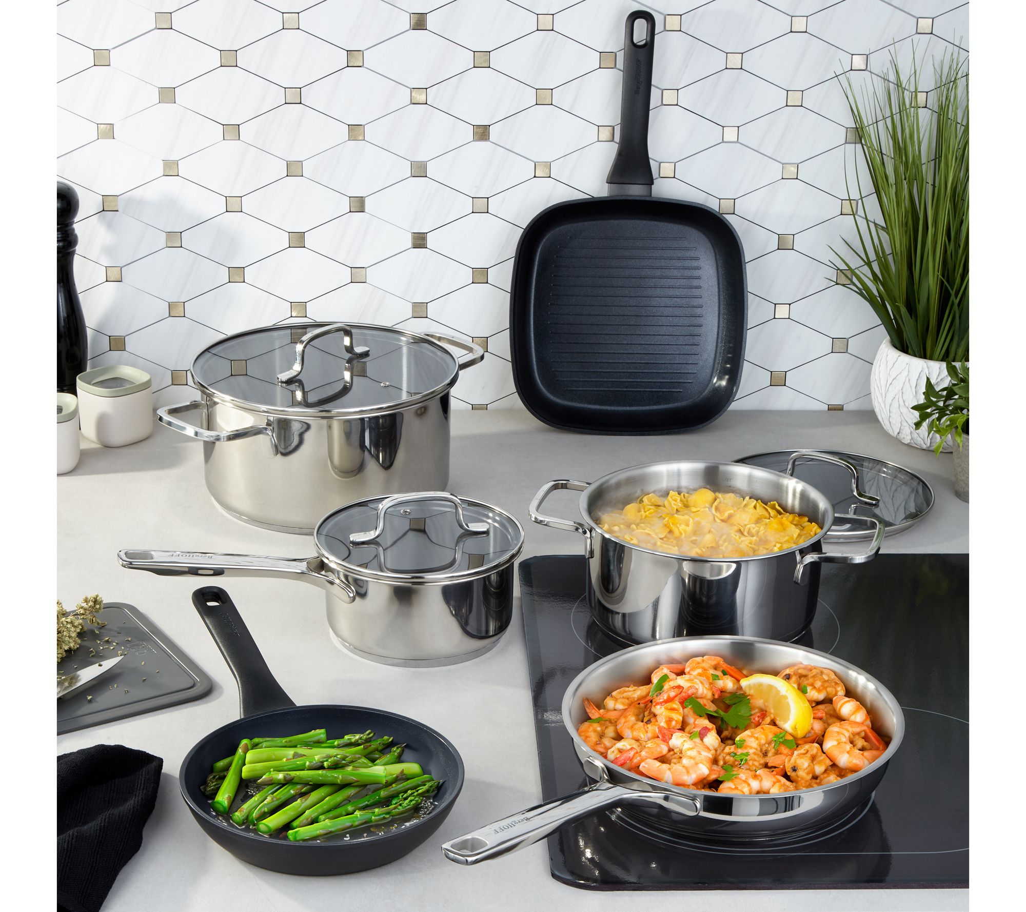 BergHOFF DiNA Helix Recycled 9pc Cookware Set - QVC.com
