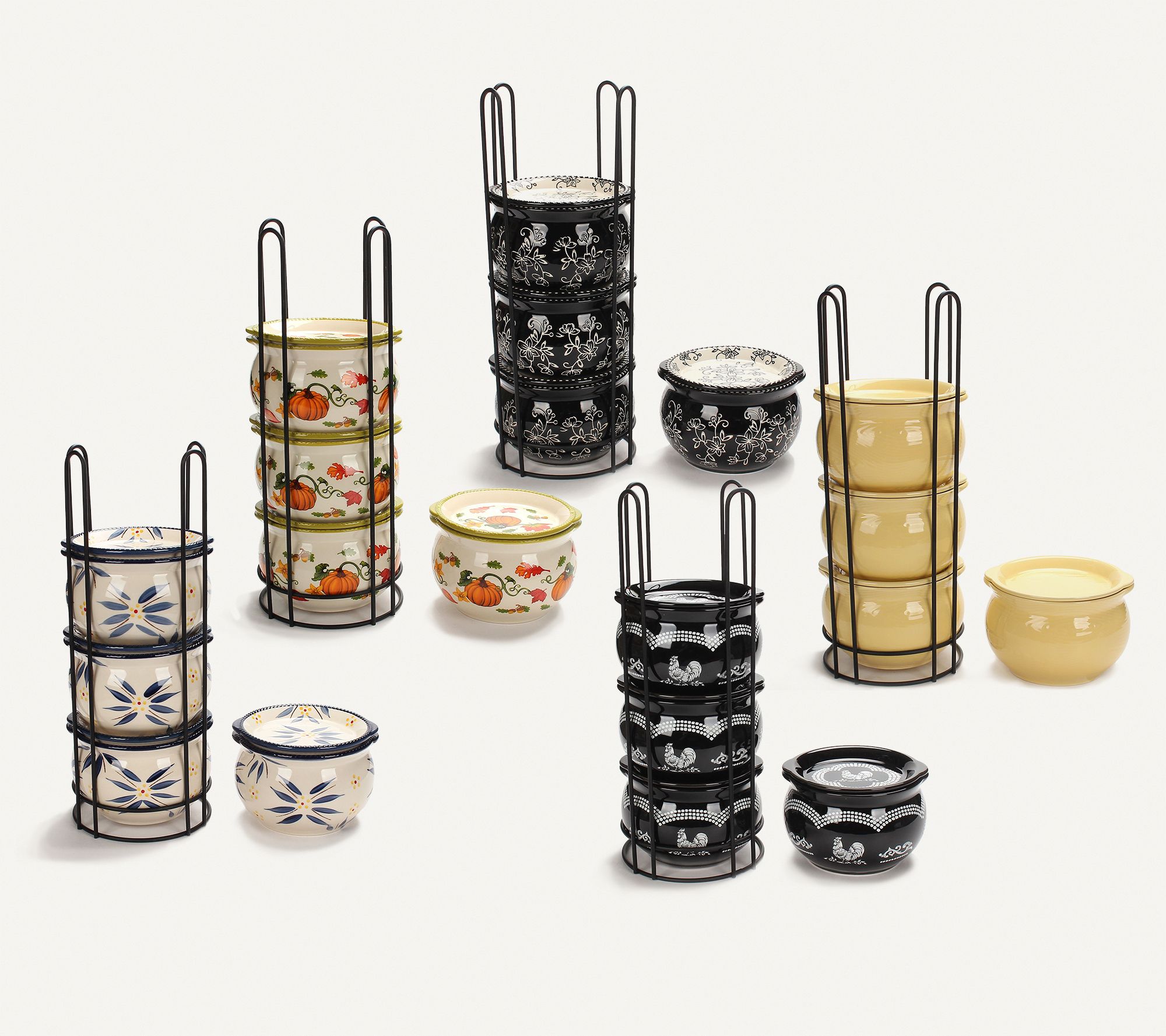 Temp-tations 9-Piece Stack-A-Bowls with Deep Dish Lids & Rack - QVC.com