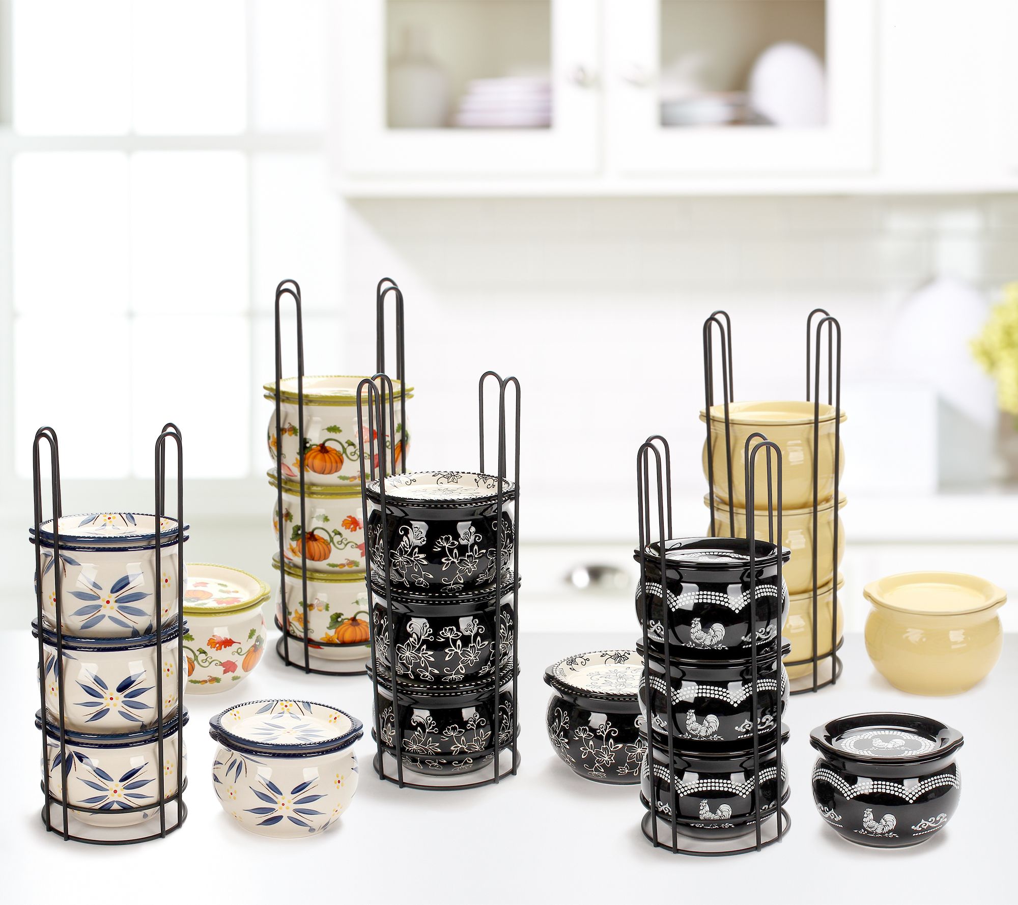 Temp-tations 9-Piece Stack-A-Bowls with Deep Dish Lids & Rack - QVC.com