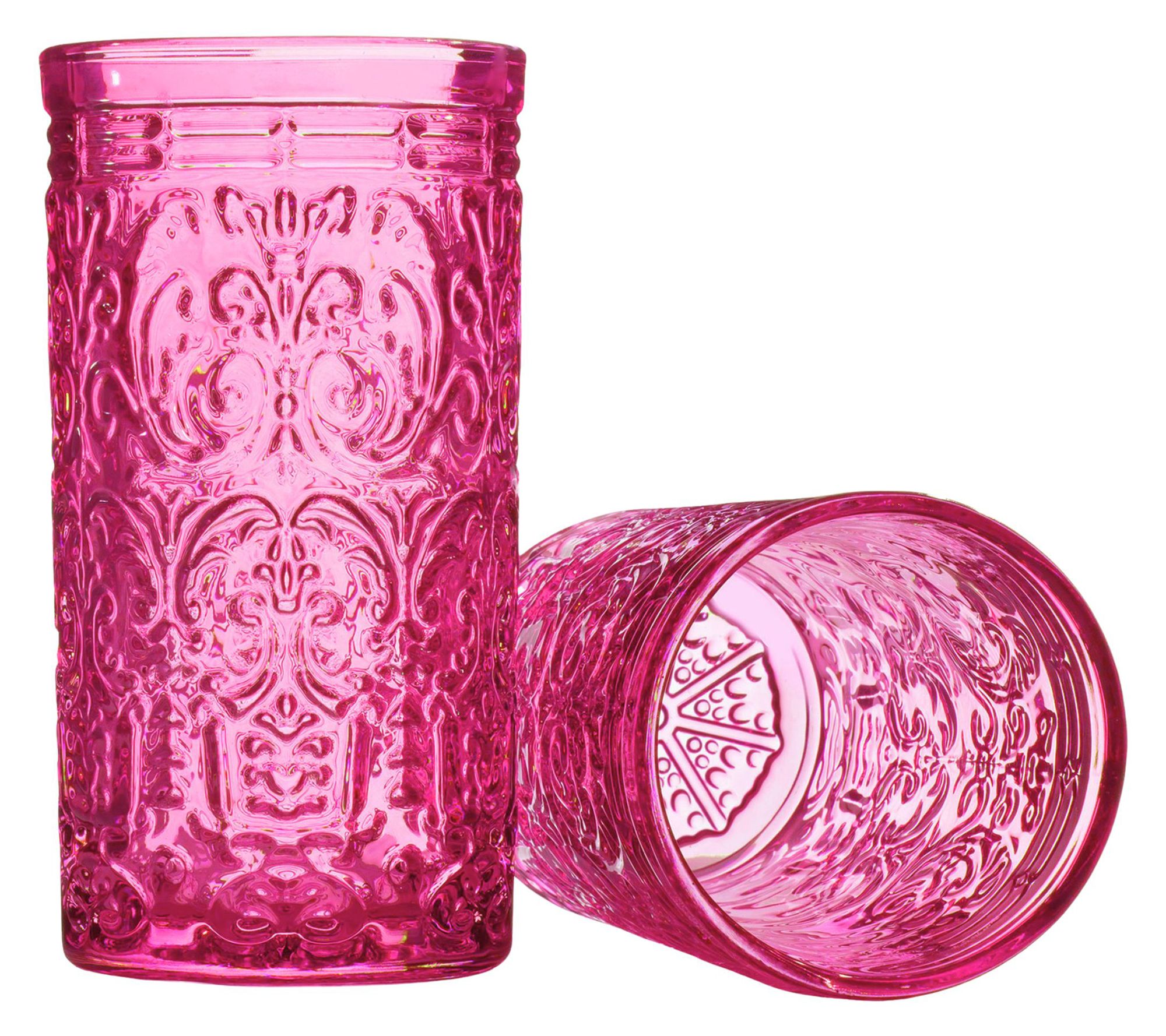 Godinger Jax Hot Pink Highball, Set of 4 - QVC.com