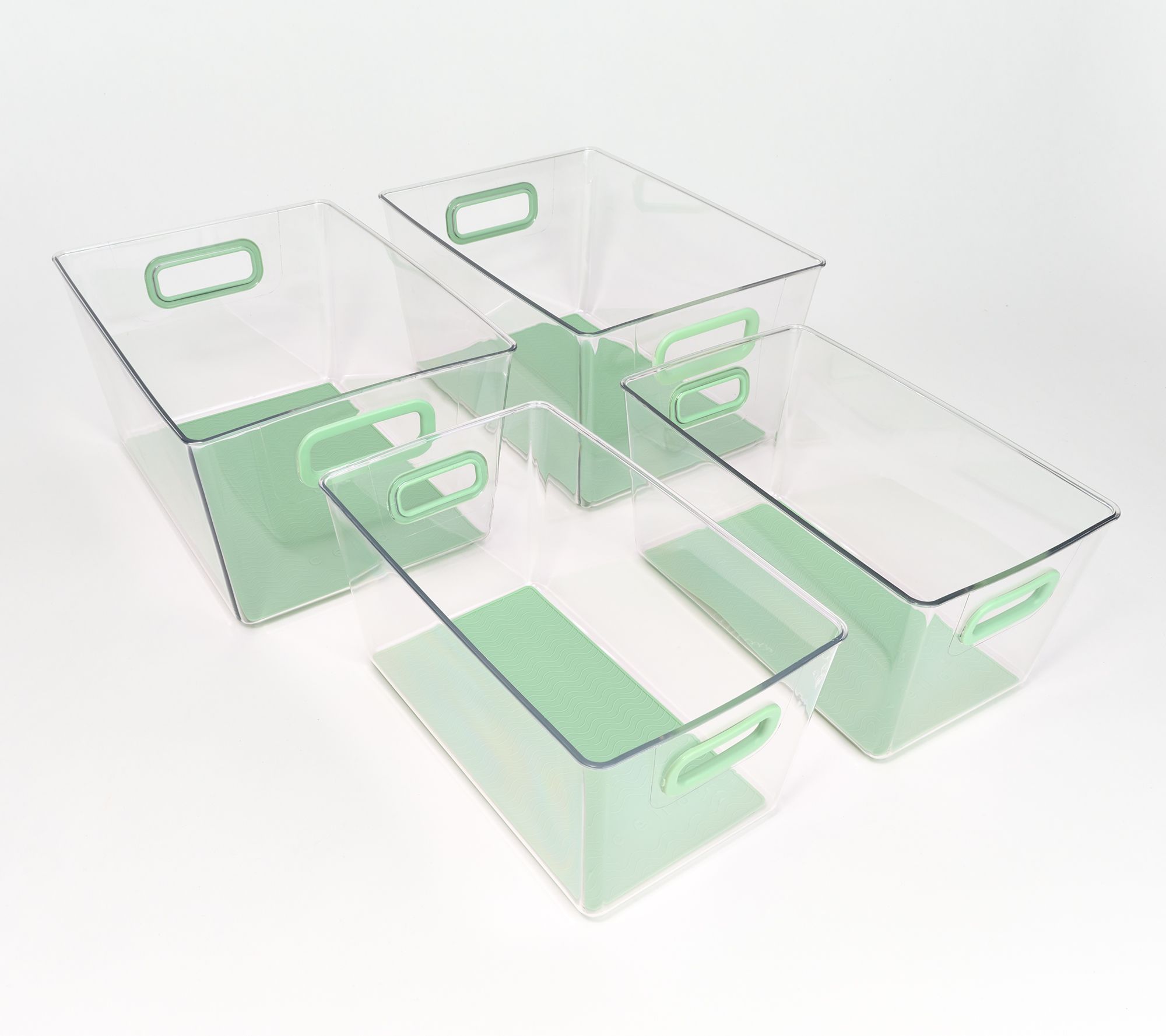 "As Is" Cella 4-Piece Clear Fridge & Pantry Deep Storage Bins - QVC.com