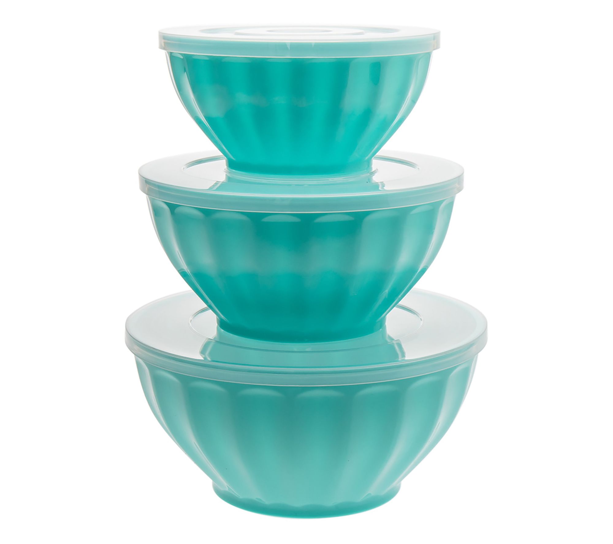 Godinger Teal Set of 3 Mixing Bowl - QVC.com