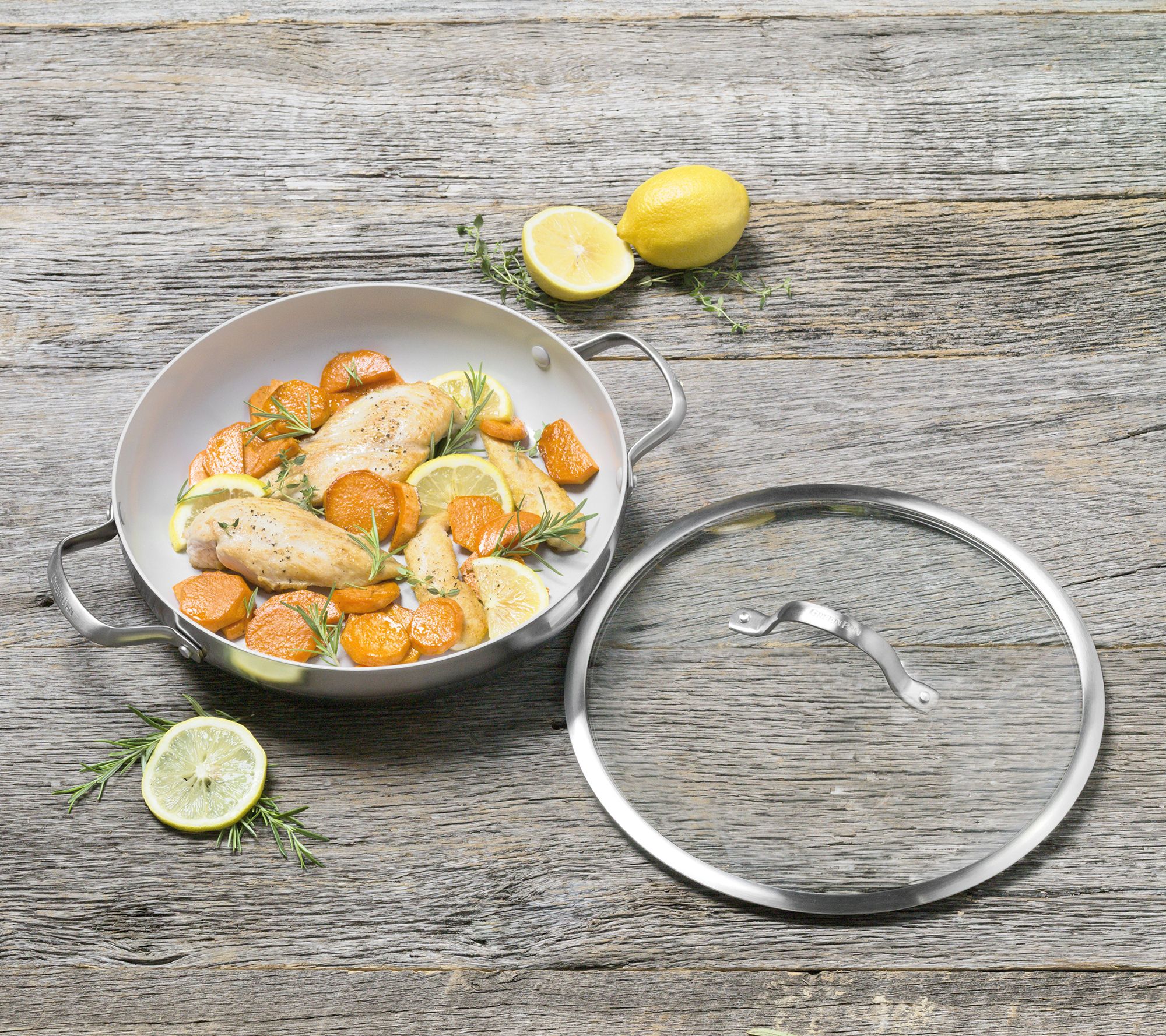 GreenPan Venice Pro 12" Ceramic Nonstick Covered Everyday Pan - QVC.com