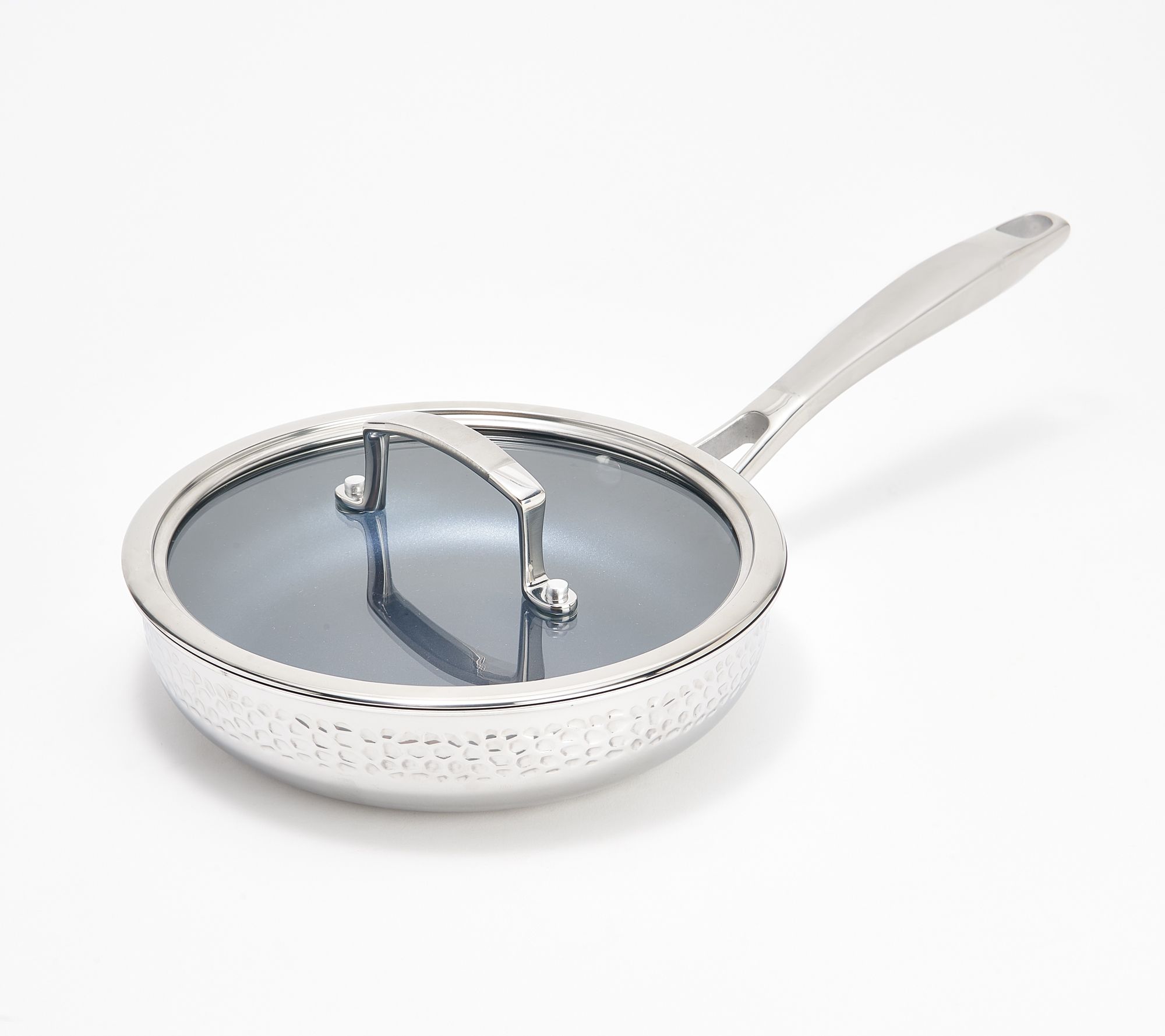 "As Is" Blue Jean Chef 8" Stainless Nonstick Skillet w/ Lid - QVC.com