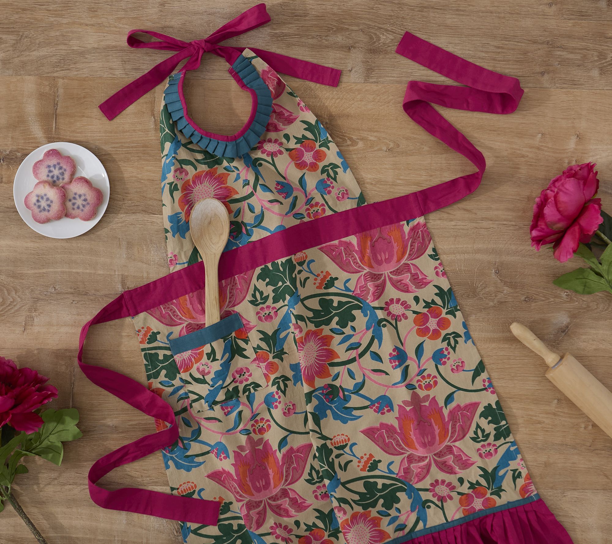 Design Imports Boho Floral Apron - QVC.com