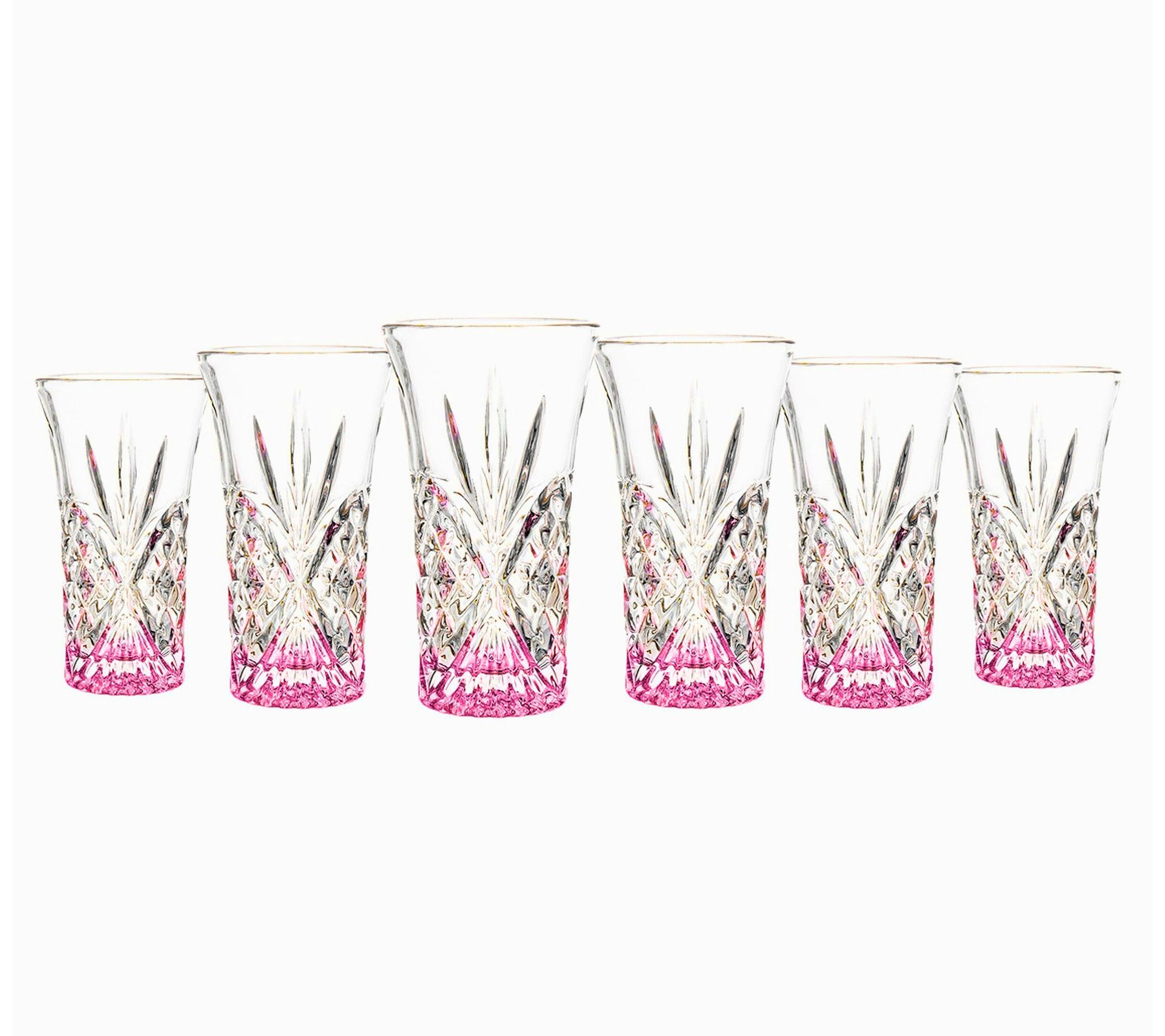 Godinger Dublin Crystal Pink Shooters, Set of 6 - QVC.com