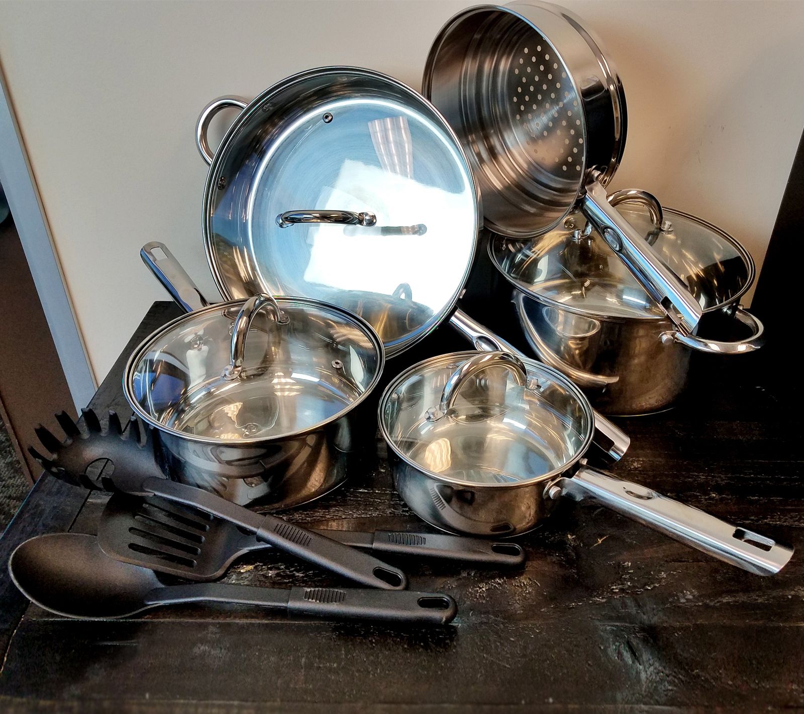 Cusine Select Abruzzo Stainless Steel 12 PieceCookware Set - QVC.com