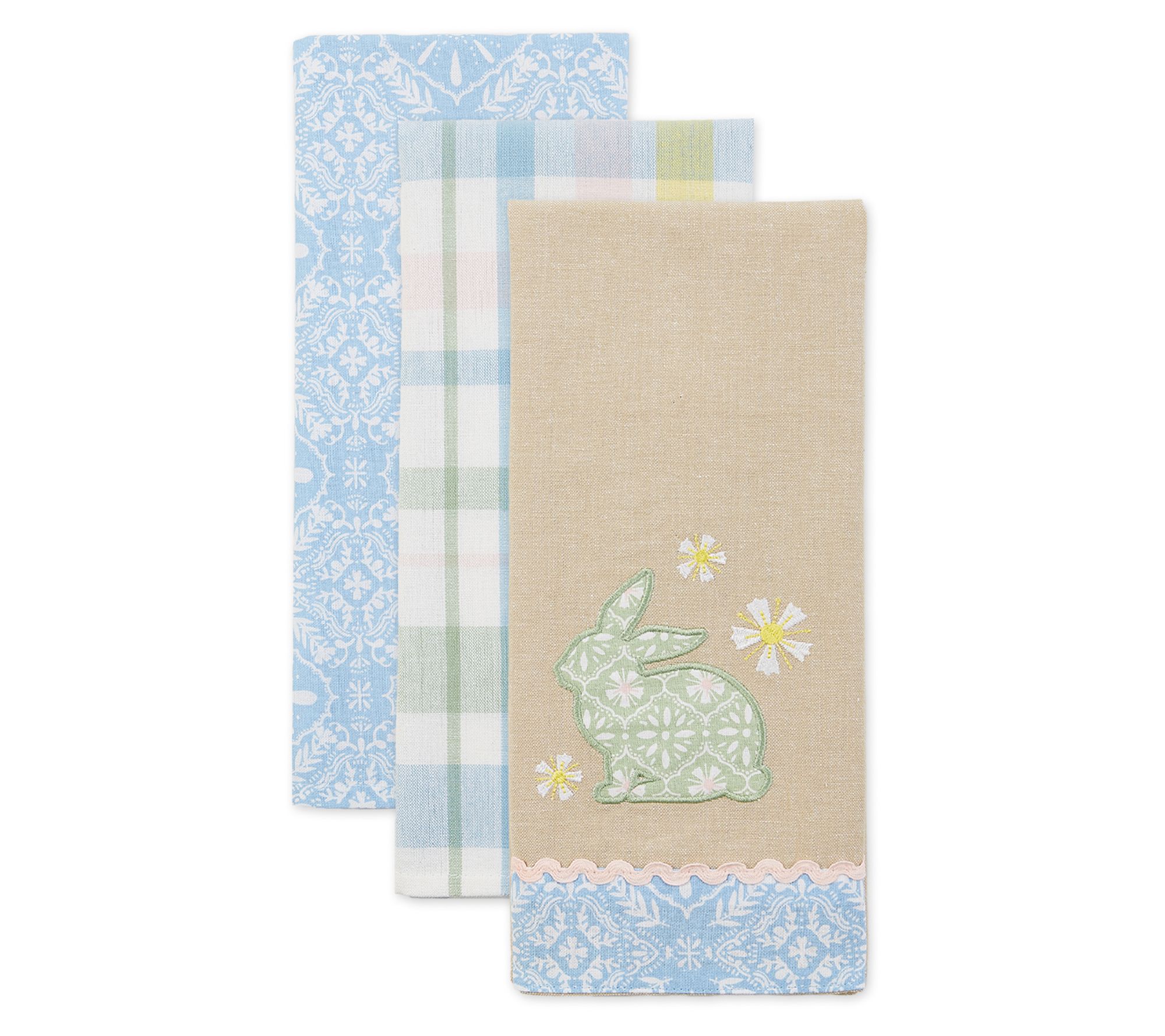 Design Imports Set of 3 Garden Bunny Kitchen To wels - QVC.com