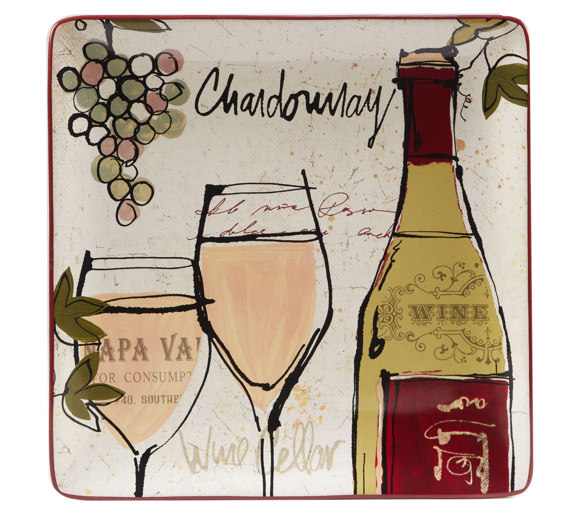 Certified International Wine Country 12.5" Square Platter - QVC.com