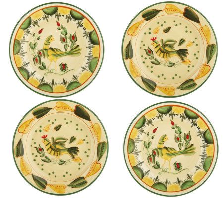 "As Is"Temp-tat ions Birds of P aradise Set/4 Appetizer Plate - QVC.com