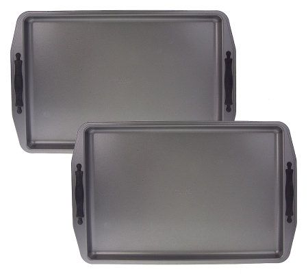 CooksEssentials Nonstick Set of 2 11" x 17" Cookie Pans - QVC.com