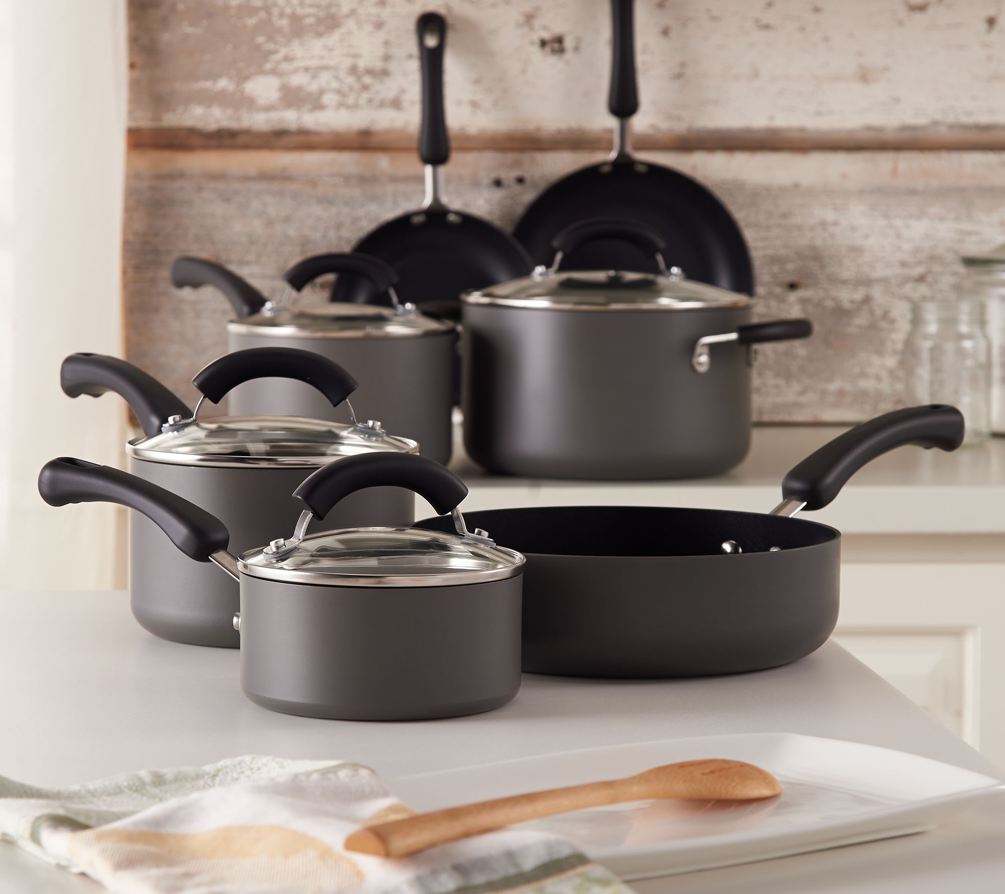 CooksEssentials 11-piece Hard Anodized or Stainless Steel Cookware Set ...