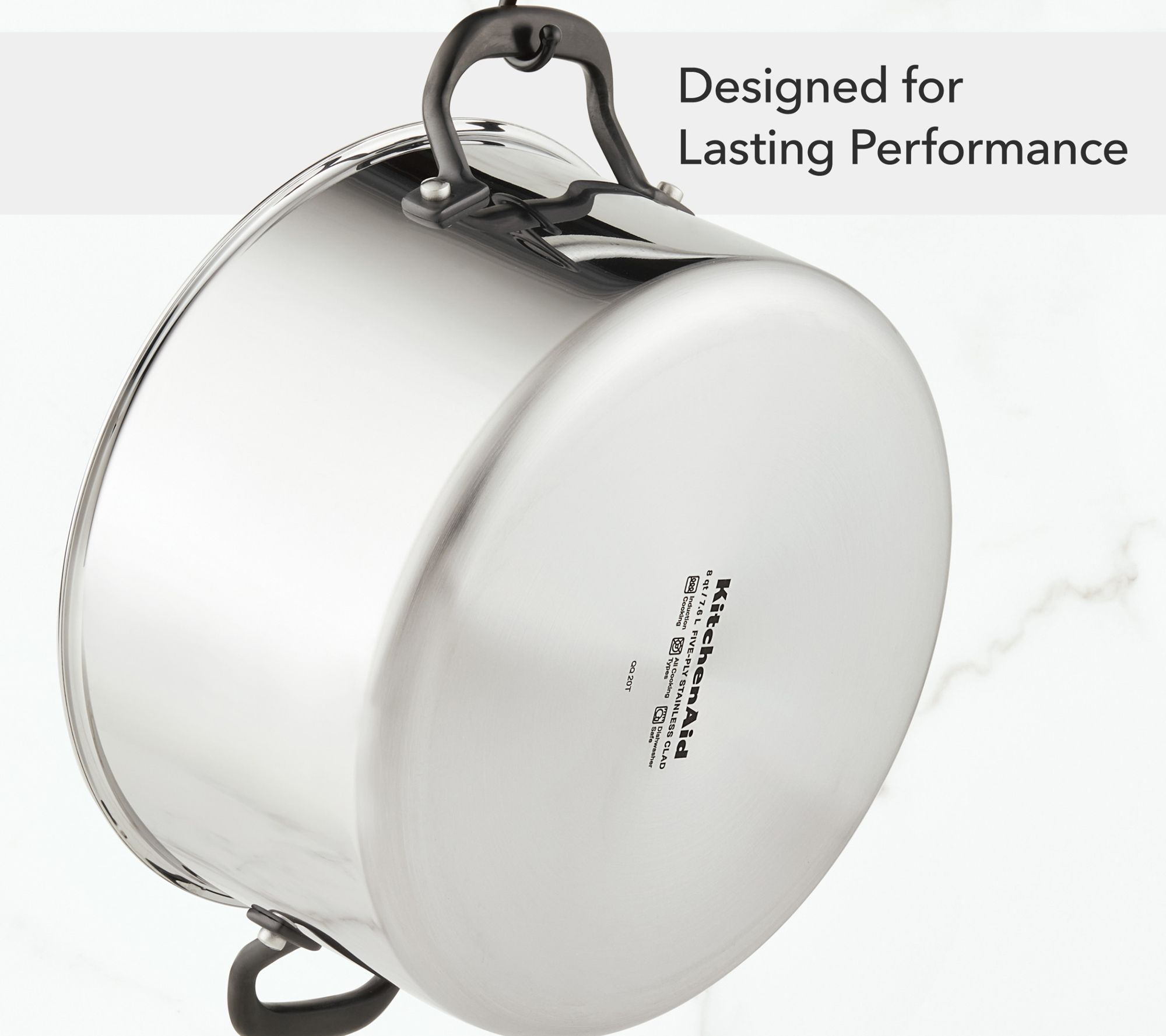 KitchenAid 5-Ply Clad Stainless Steel Covered Sockpot 6-qt - QVC.com