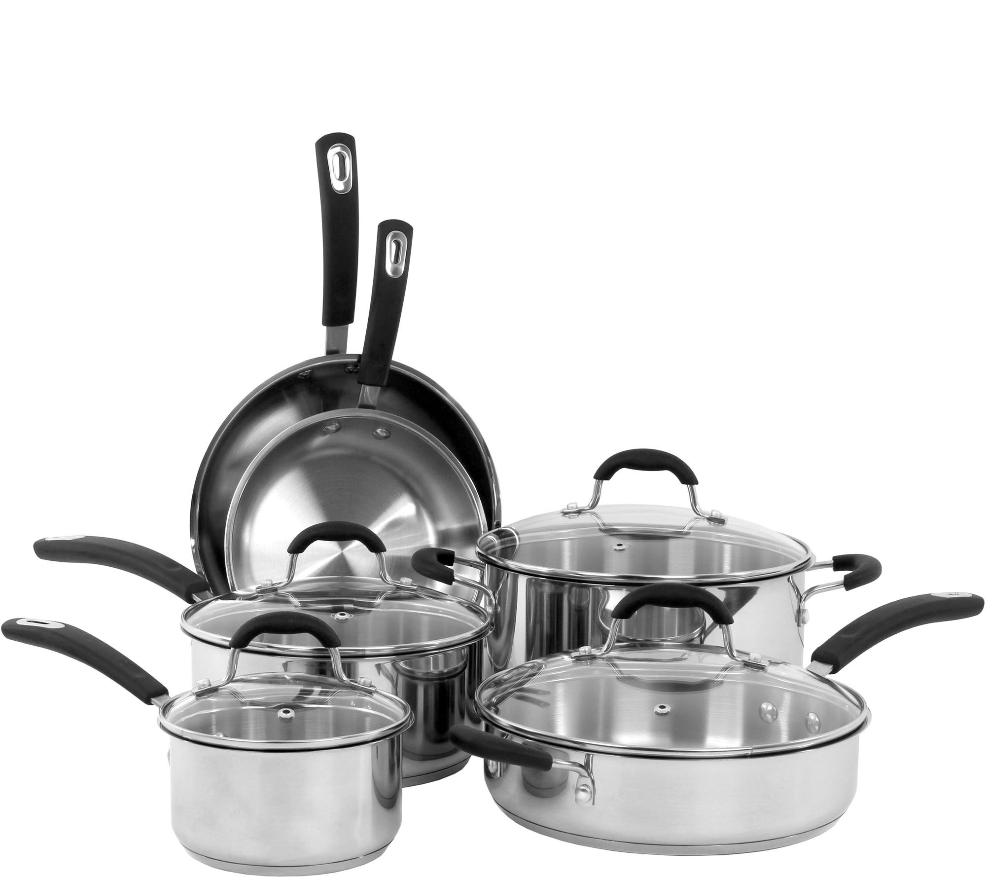 Oneida 10-Piece Stainless Steel Cookware Set — QVC.com