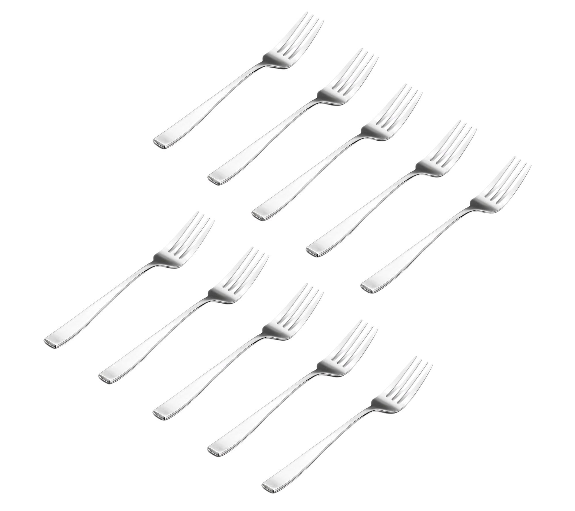 Godinger Set of 10 Chisel Matte 18/0 SS DinnerForks - QVC.com