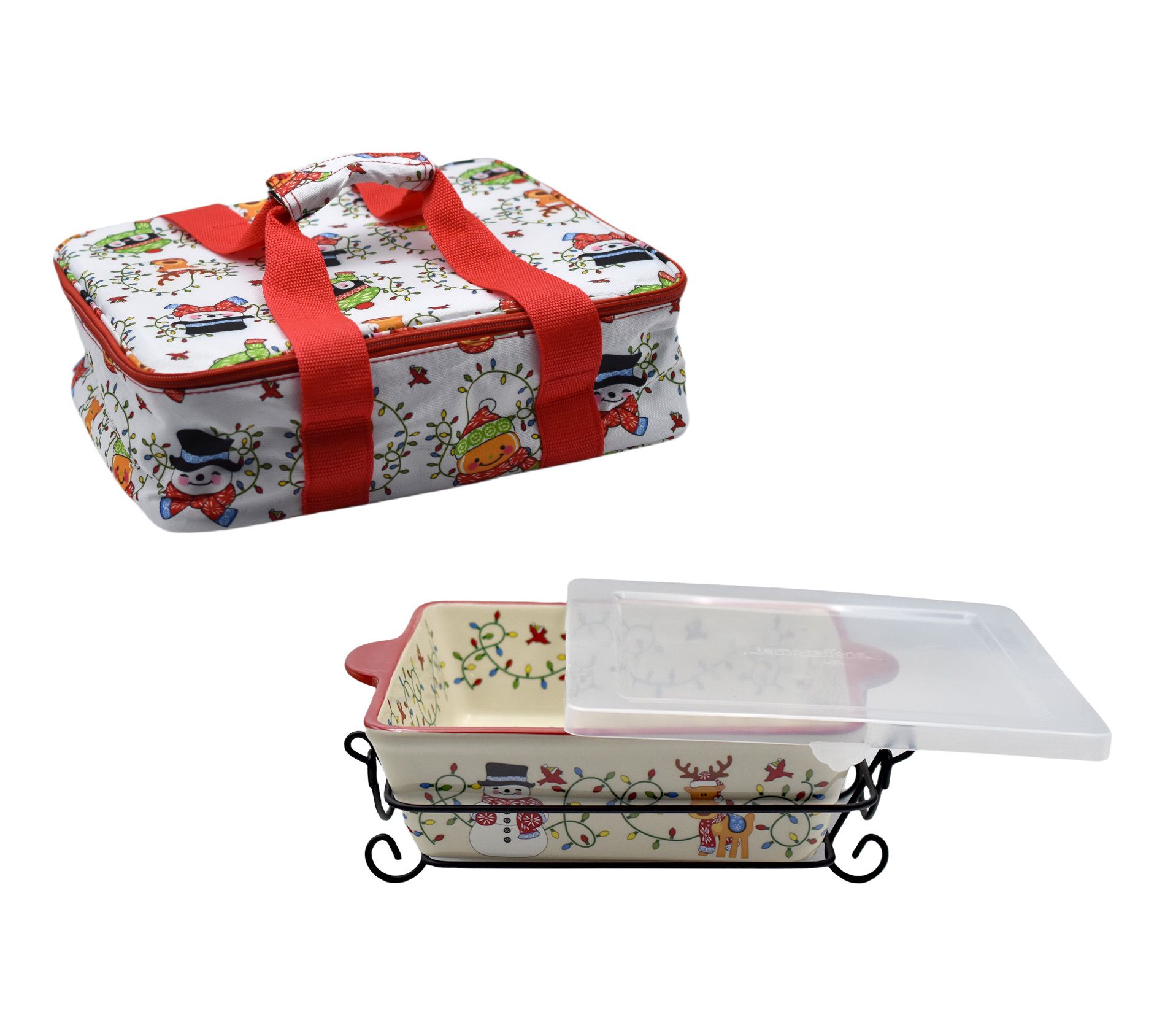 Temp-tations Seasonal Bake & Take 9"x9" Baker with Tote Bag - QVC.com