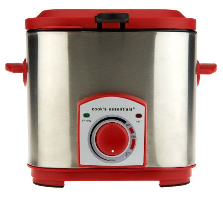 CooksEssentials 1.3 qt. Nonstick Stainless Steel Deep Fryer - QVC.com