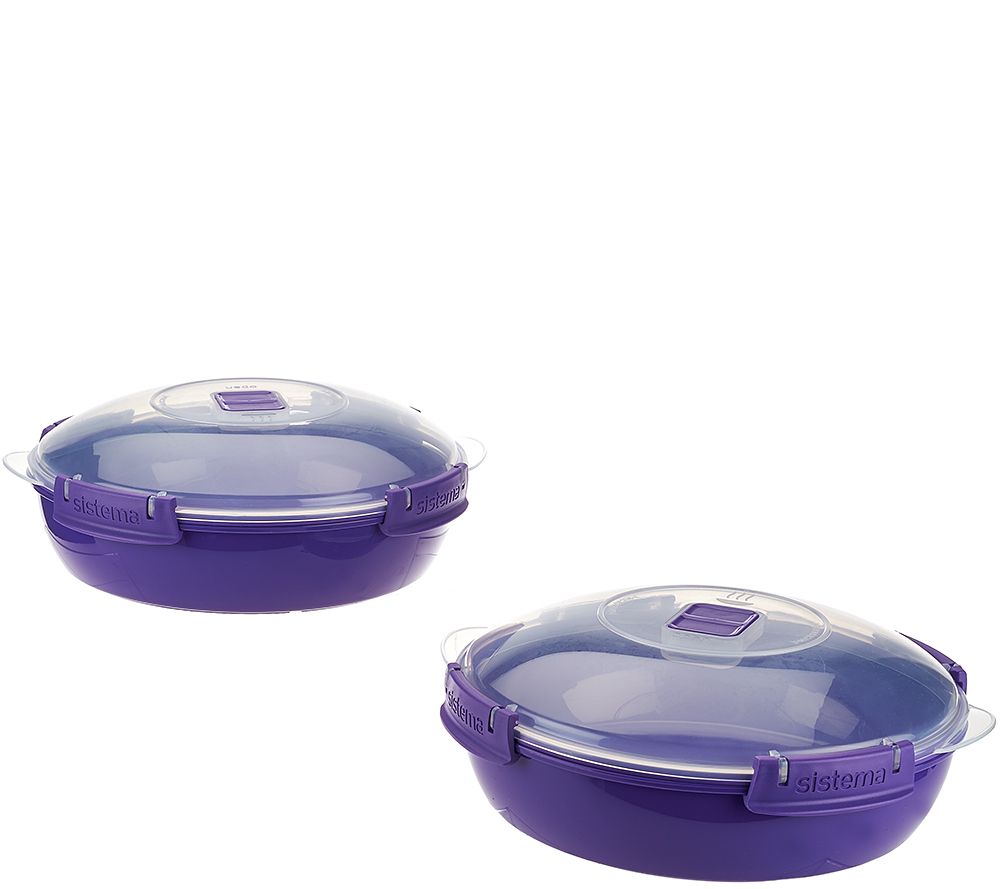 Sistema Set of 2 Microwave Round Domed Casseroles - QVC.com