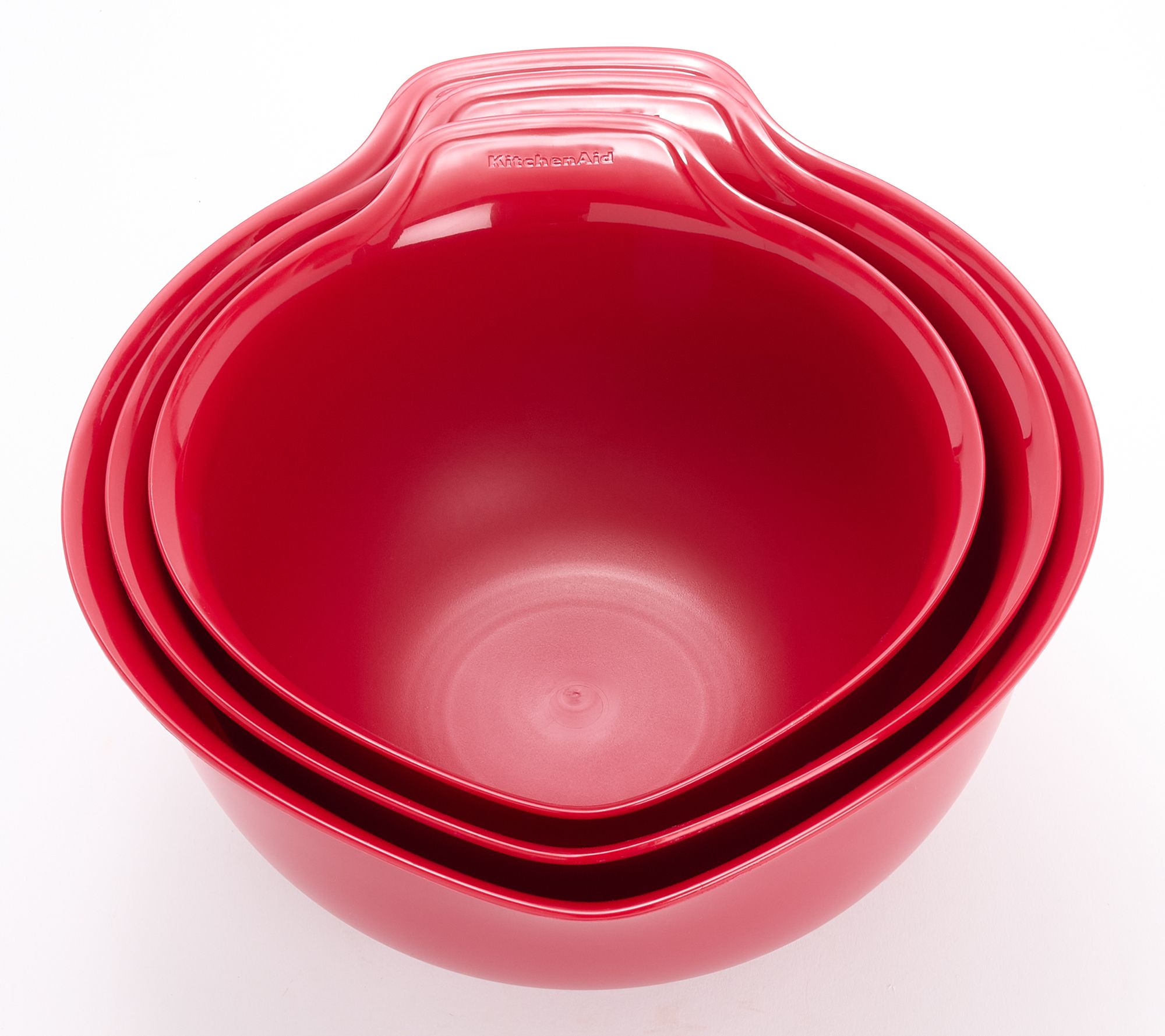 Kitchen Aid Set of 3 Mixing Bowls w/ Measuring Cups & Spoon - QVC.com