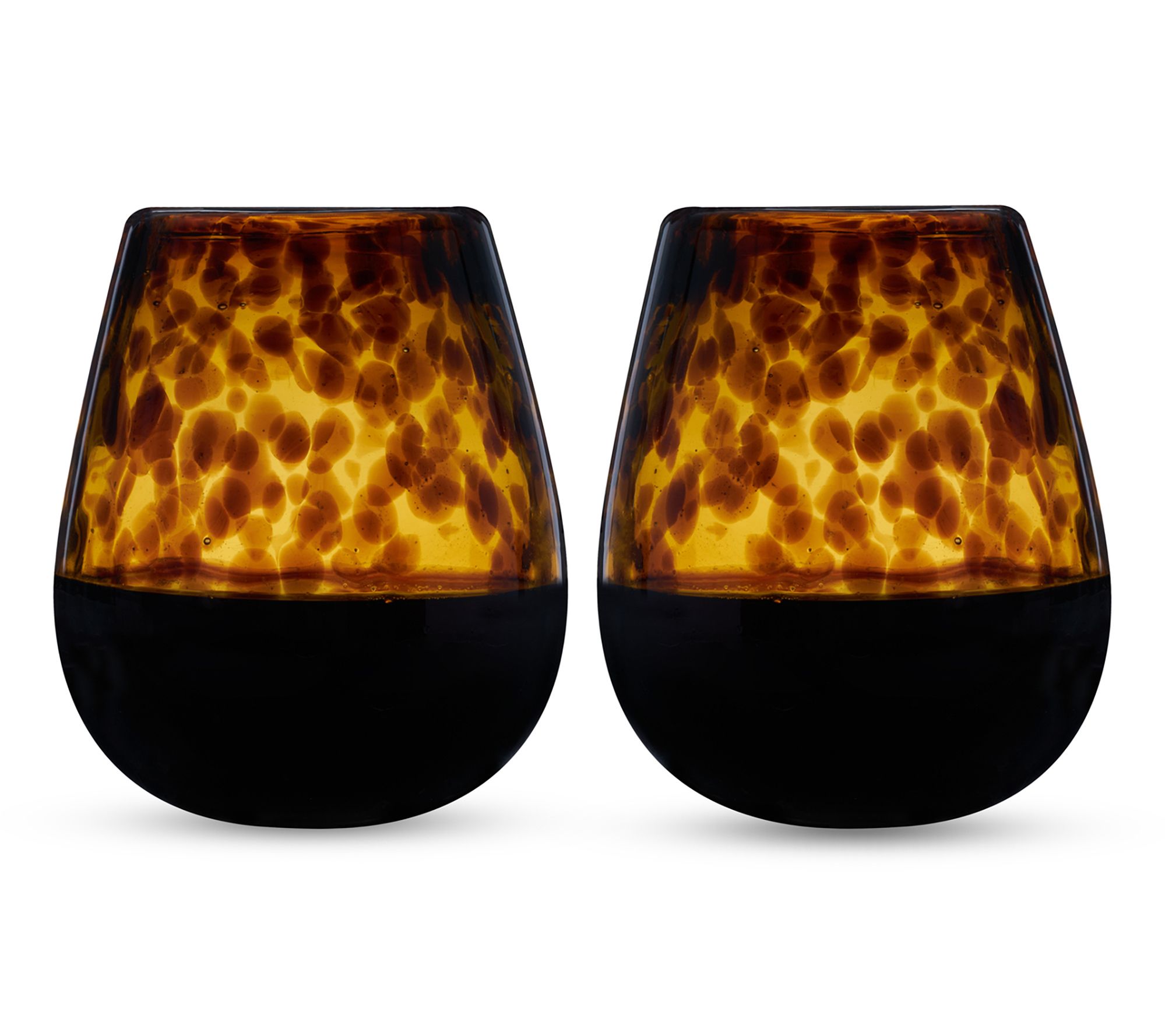 Twine Tortuga Recycled Stemless Set of 2 Wine Glass - QVC.com