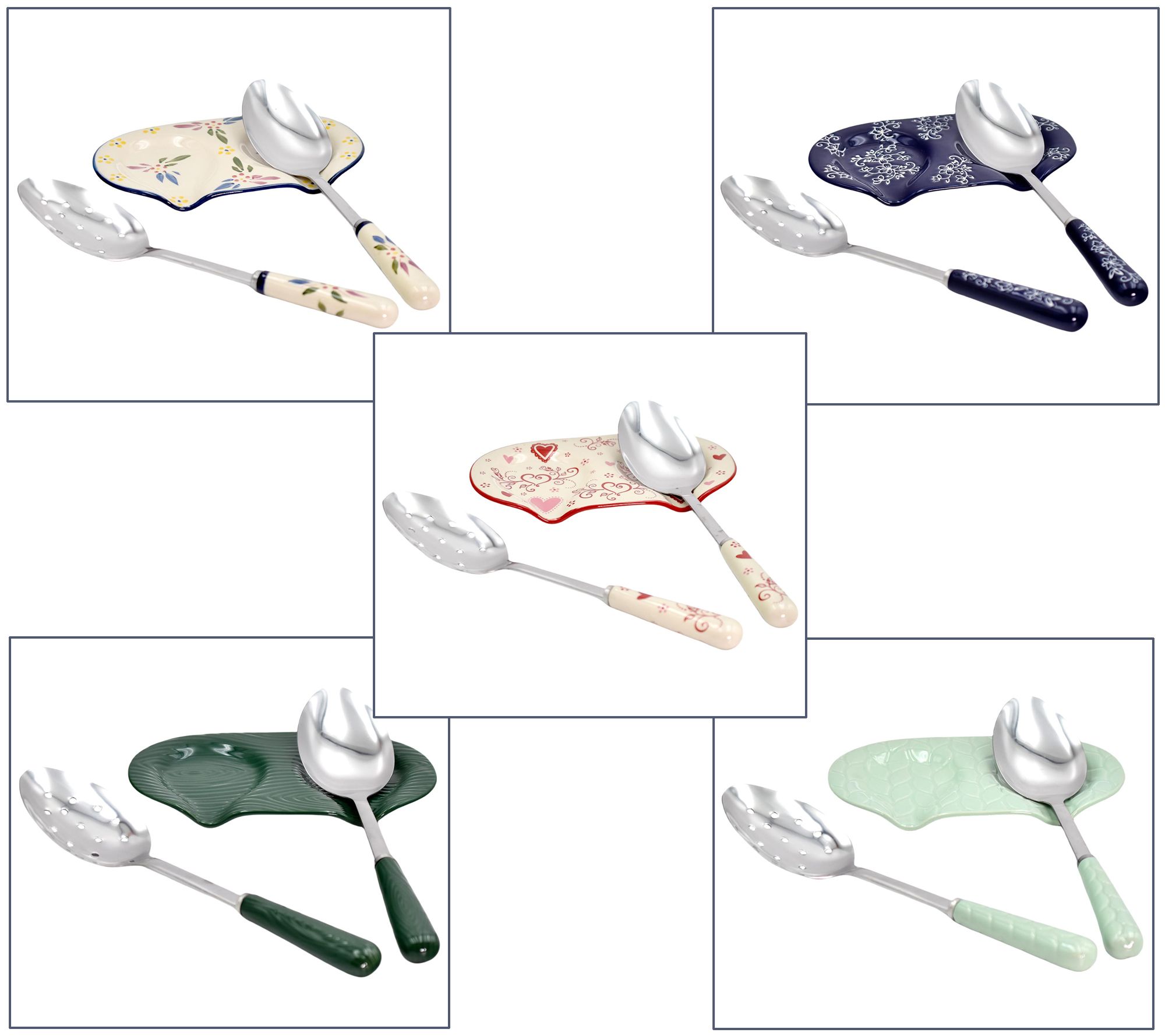 Temp-tations Double Spoon Rest with (2) Serving Spoons - QVC.com