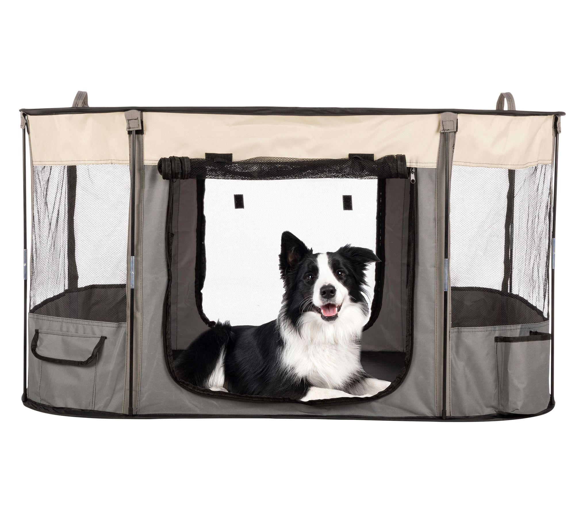 Petmaker Dog Playpen with Mesh Windows & Zippered Doors - QVC.com