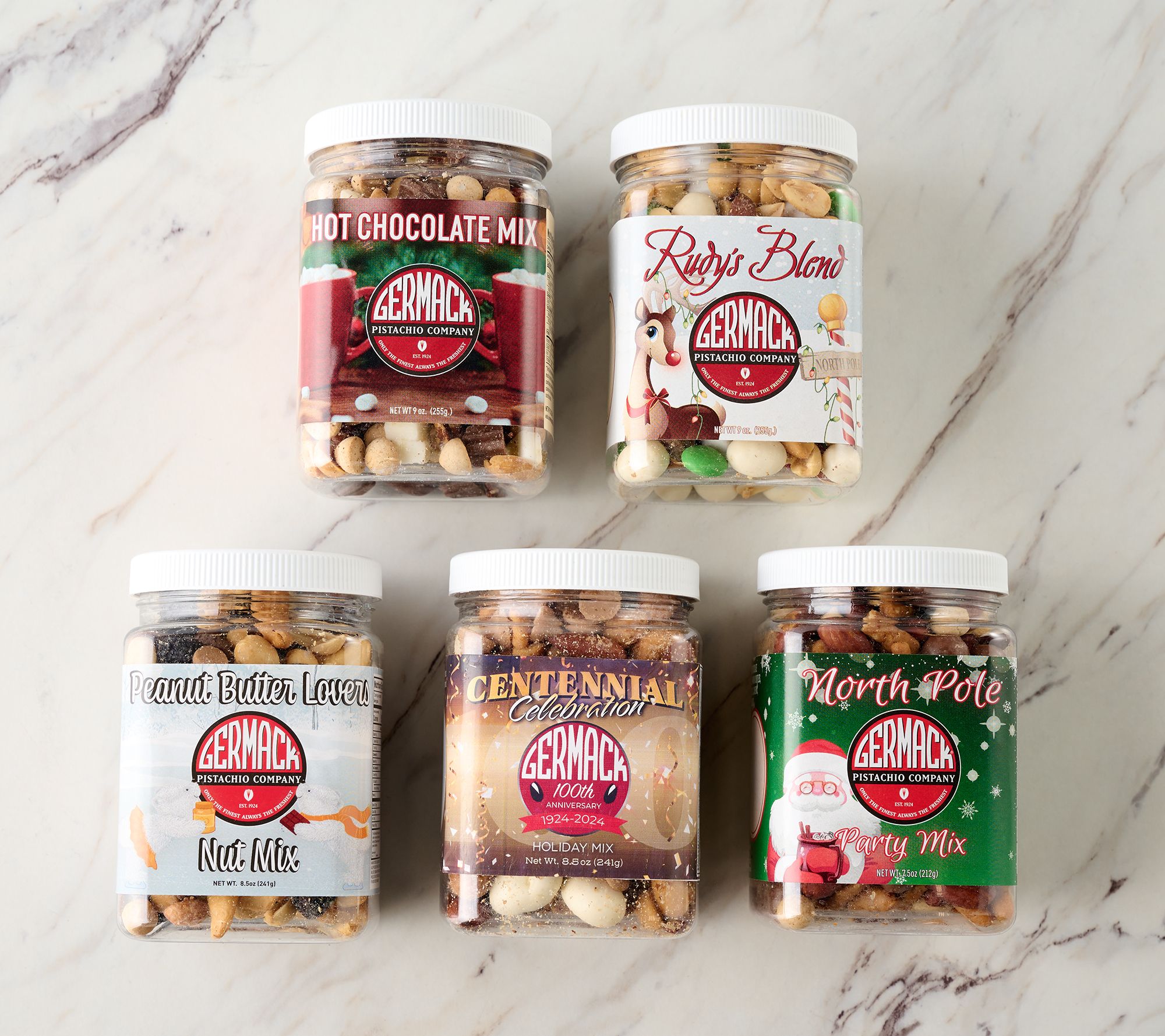 Germack (5) Jar Set Holiday Minis Assortment - QVC.com