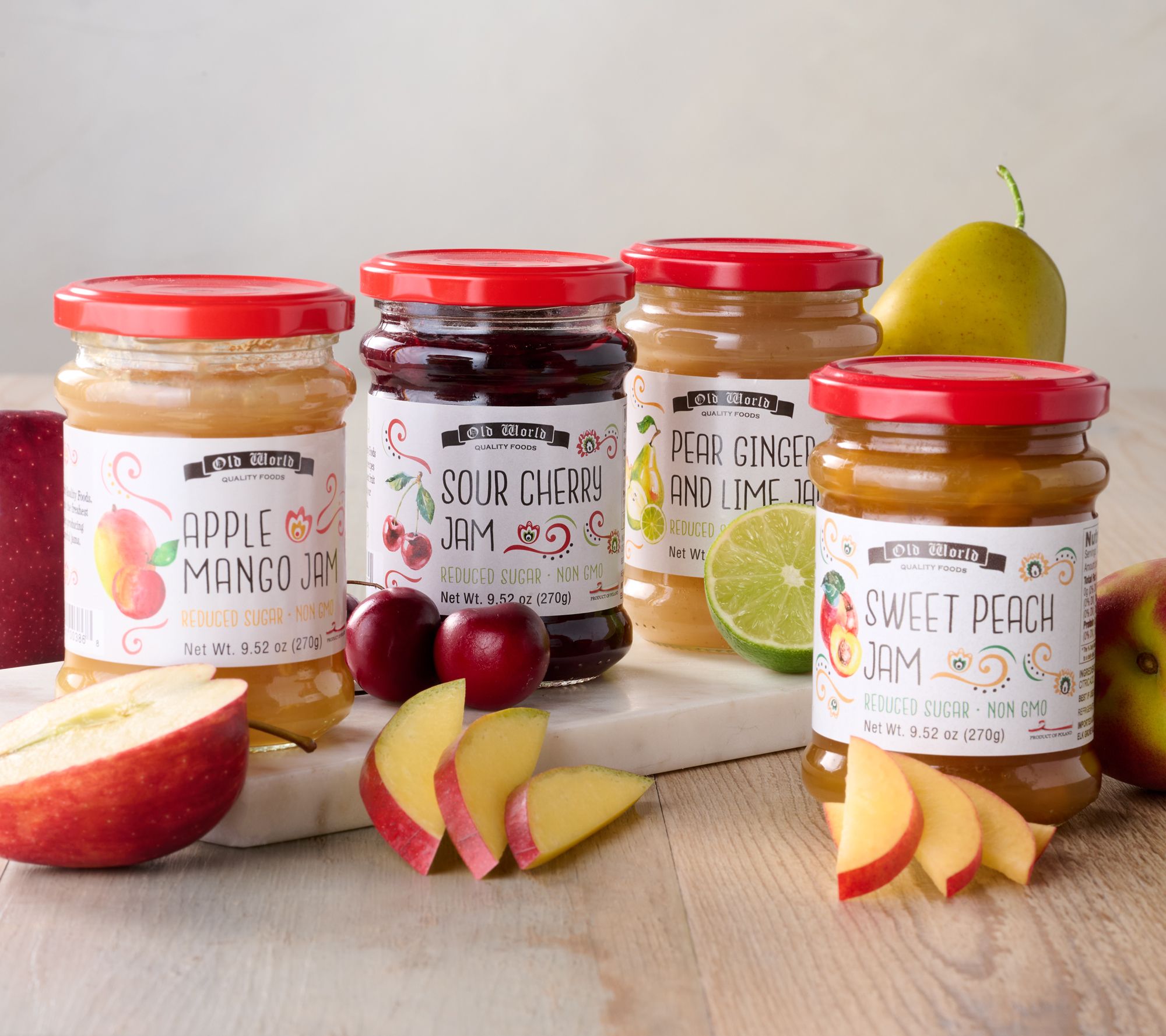 Old World Jams (4) 9.5oz Jars of European Fruit Jams - QVC.com