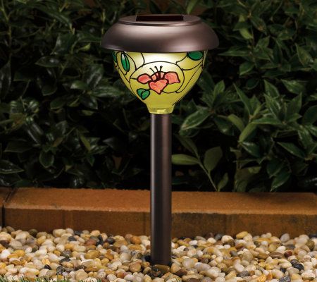 Westinghouse 6-pc. Faux Stained Glass Single LED Solar Light Set - QVC.com