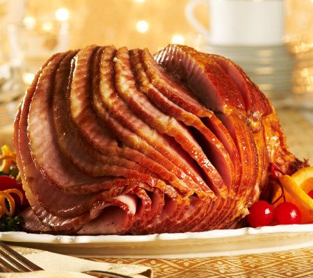 Kansas City 7-8.25 lb. Spiral Sliced Ham with Choice of Glaze Mix - QVC.com