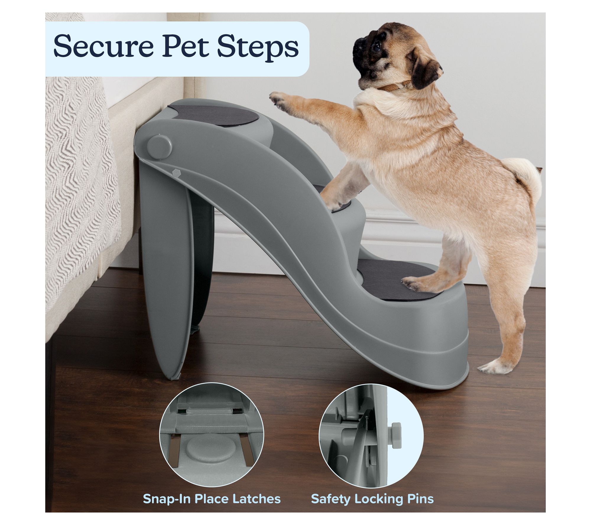 PETMAKER Pet Stairs with 3-Step Design and Safety Locking Pins - QVC.com