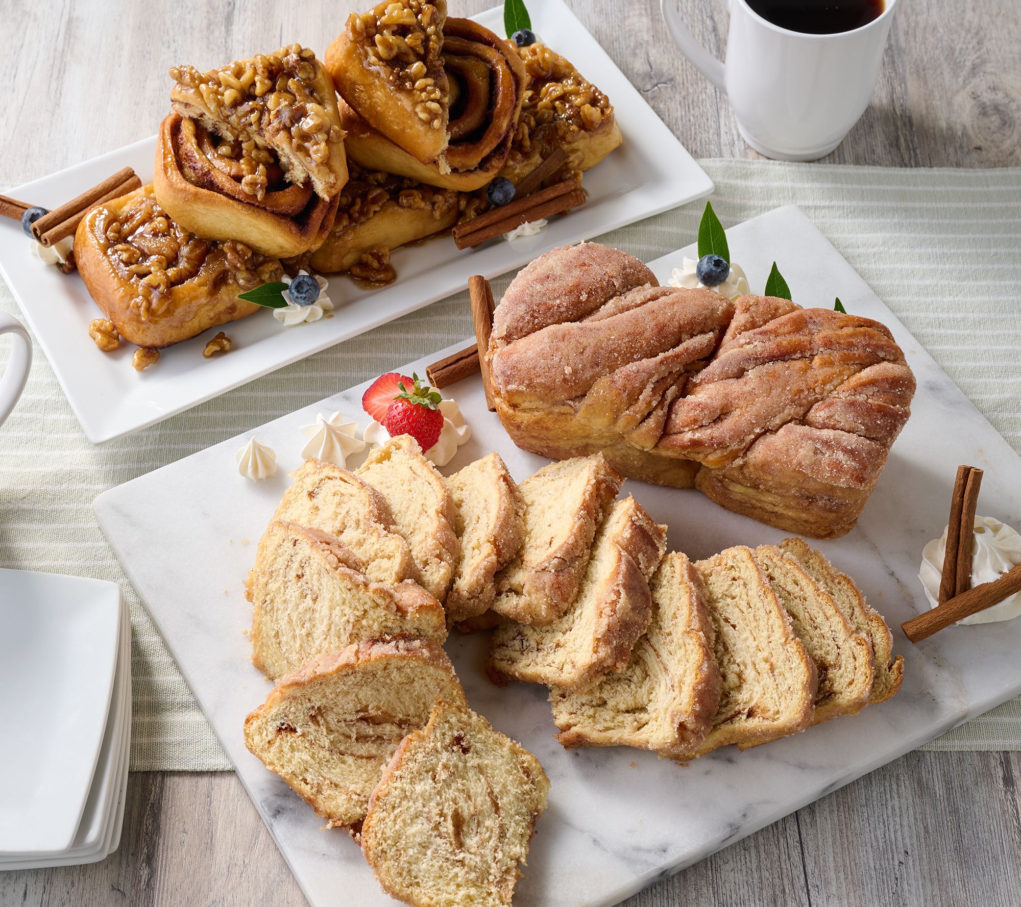 Jimmy the Baker (2) 1lb Braided Cinnamon Bread & (7) 5.25oz Sticky Buns ...