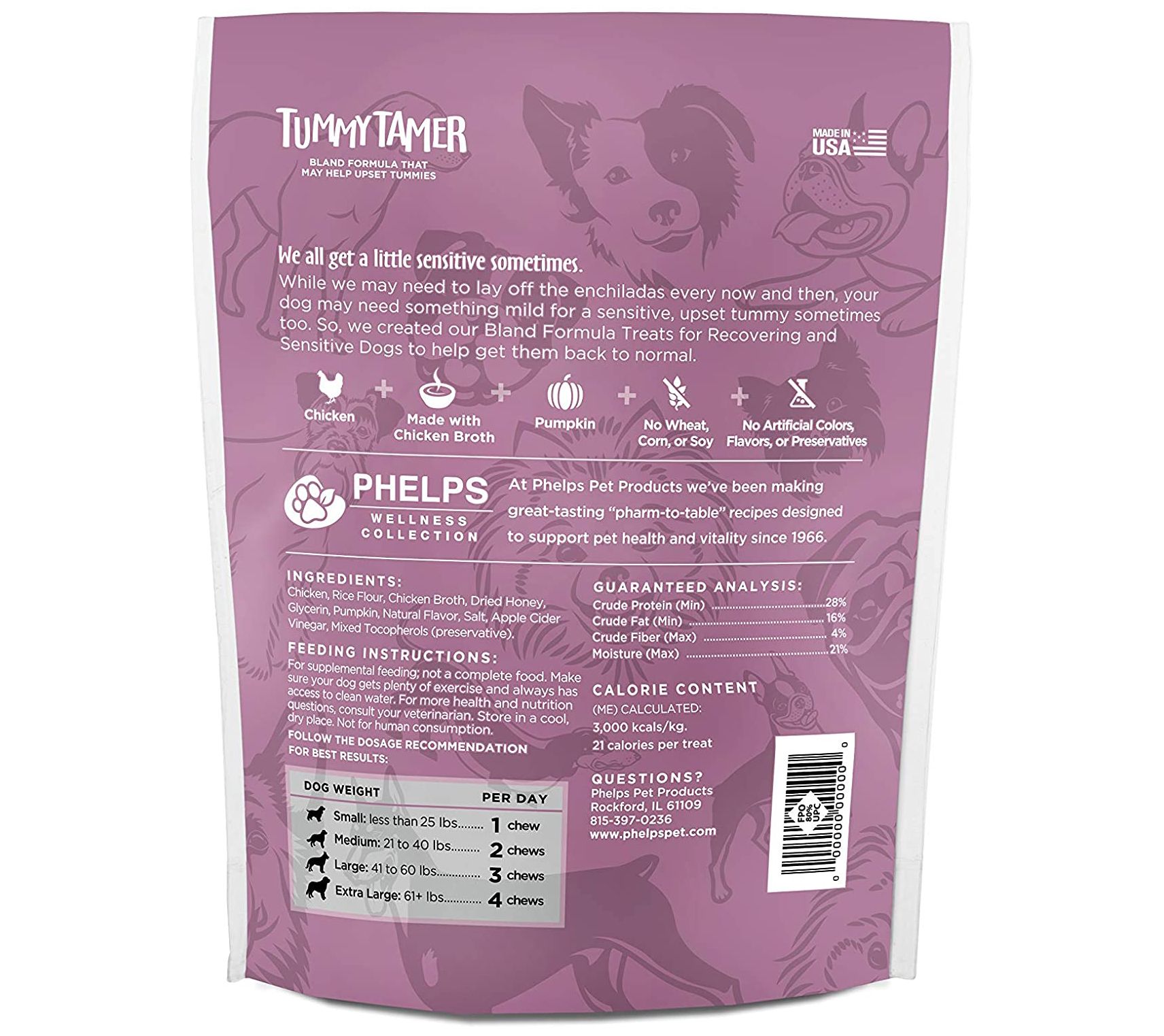 Phelps Wellness Tummy Tamer Bland Dog Treats 3Pack - QVC.com