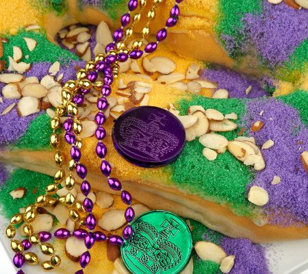 Chef Williams 3.5lb. Mardi Gras King Cake with Decorations Kit - QVC.com