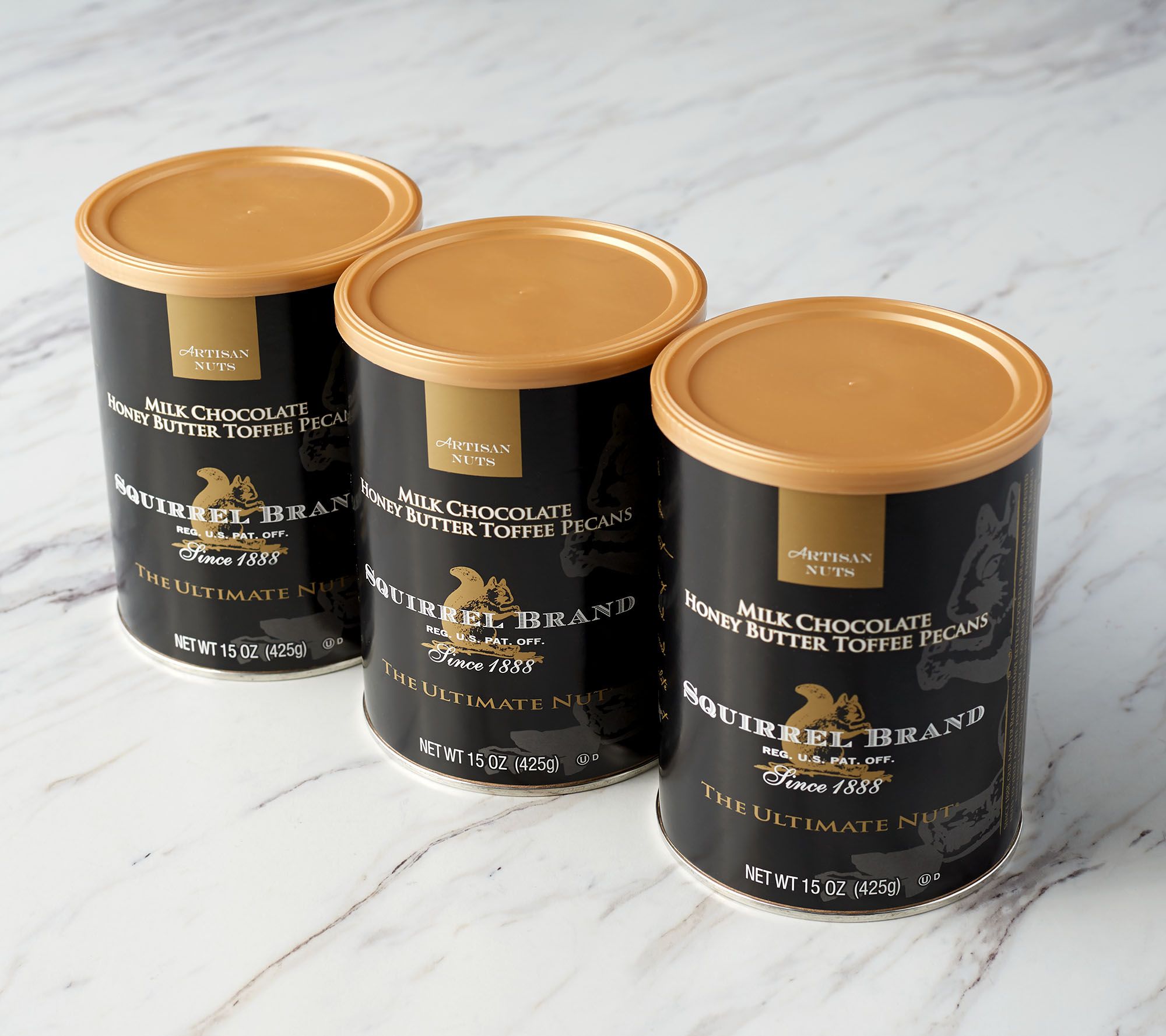 Squirrel Brand (3) 15-oz Milk Chocolate Butter Toffee Pecans - QVC.com