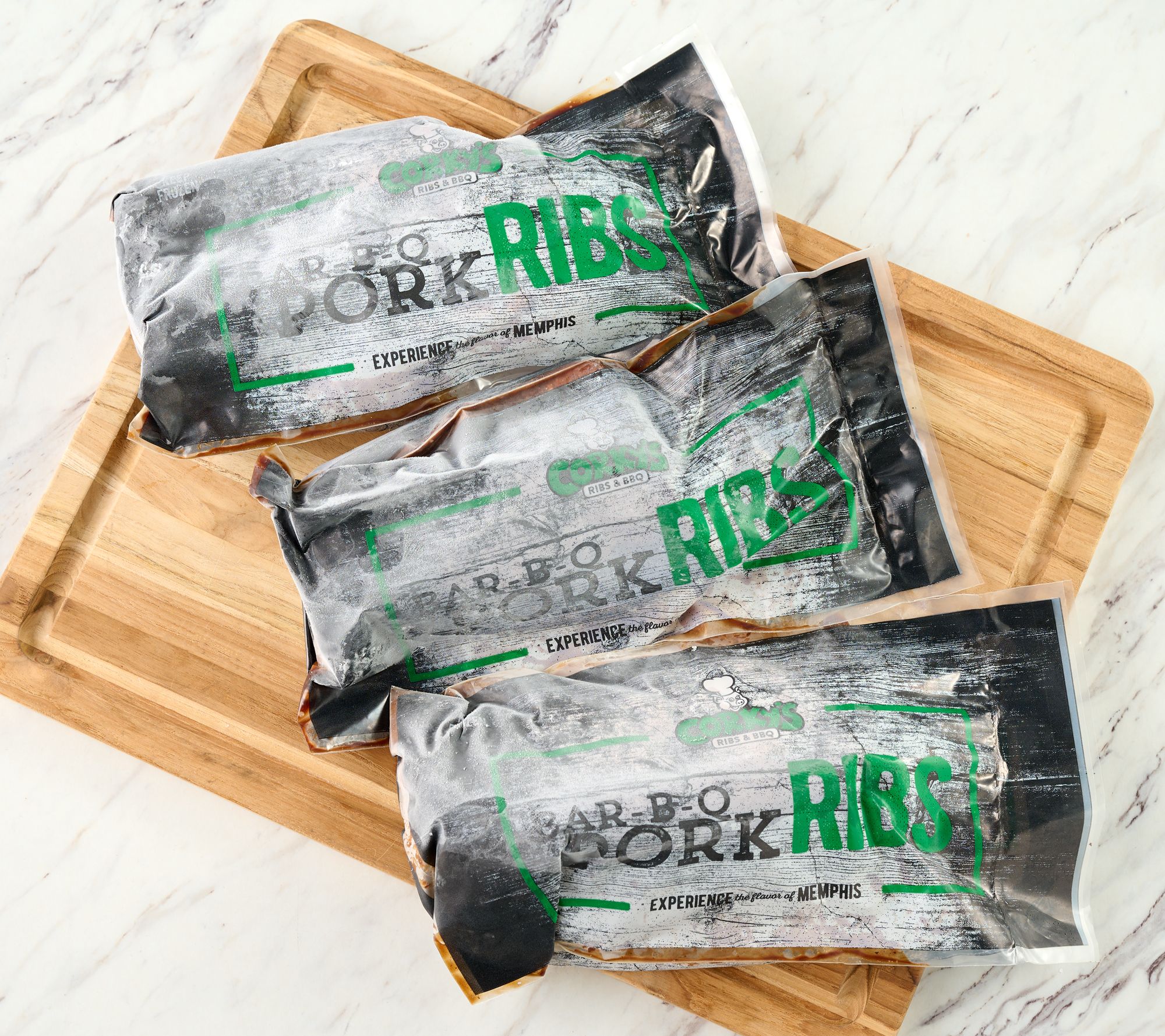 Corky's BBQ 3-lbs Smokey Blues or Bourbon Honey Baby Back Ribs - QVC.com