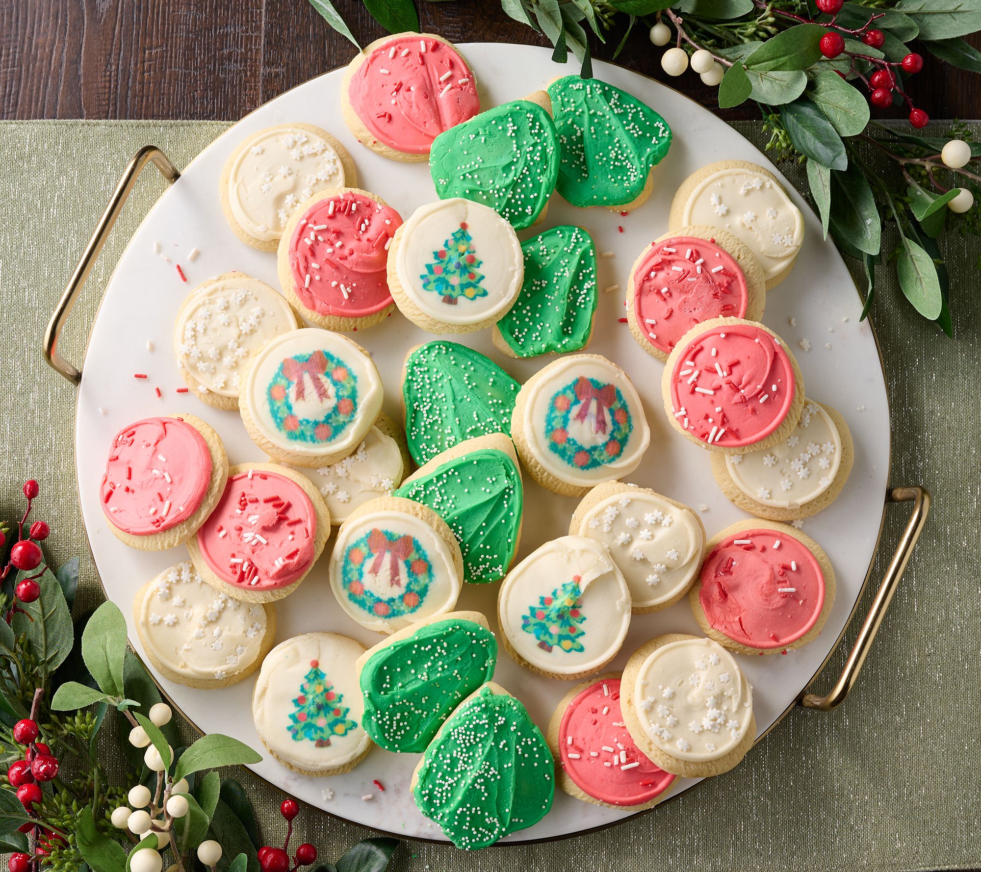 Cheryl's 30 Piece Holiday Cutout & Printed Cookies - QVC.com