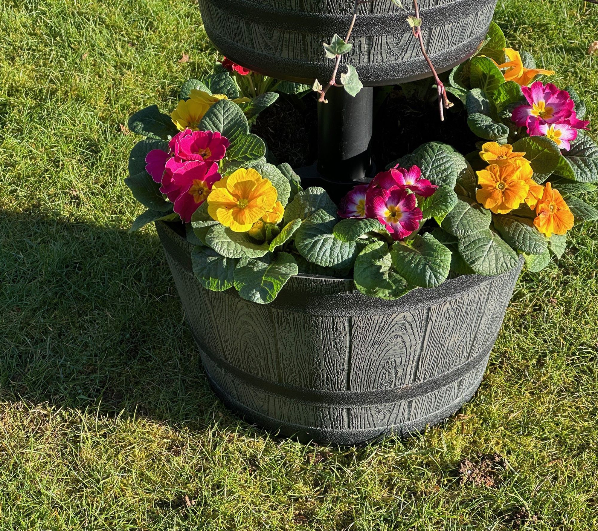 Jennings 3-Tier Whiskey Barrel Planter - QVC.com