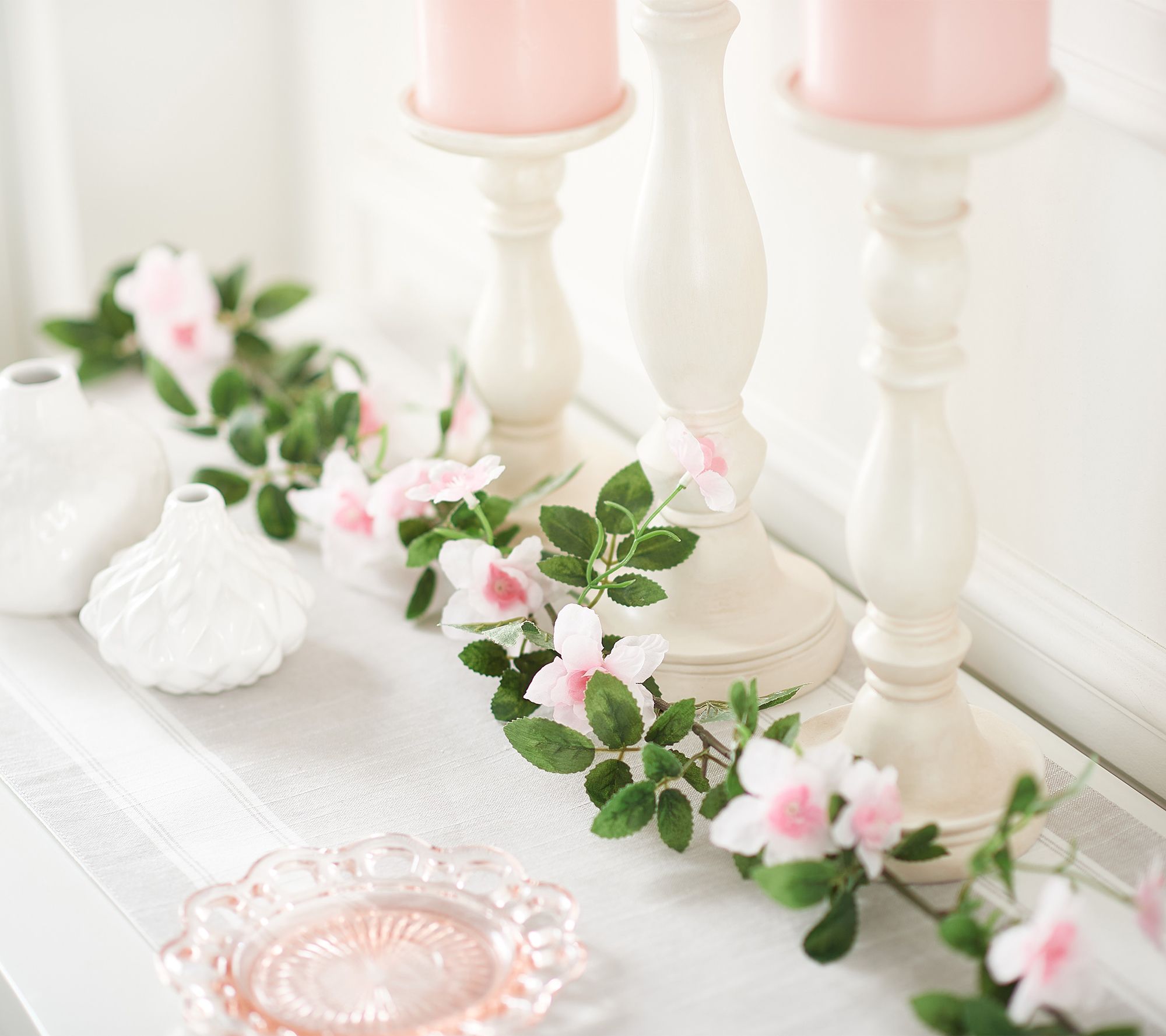 "As Is" Wicker Park 5' Long Wispy Floral Indoor/Outdoor Garland - QVC.com