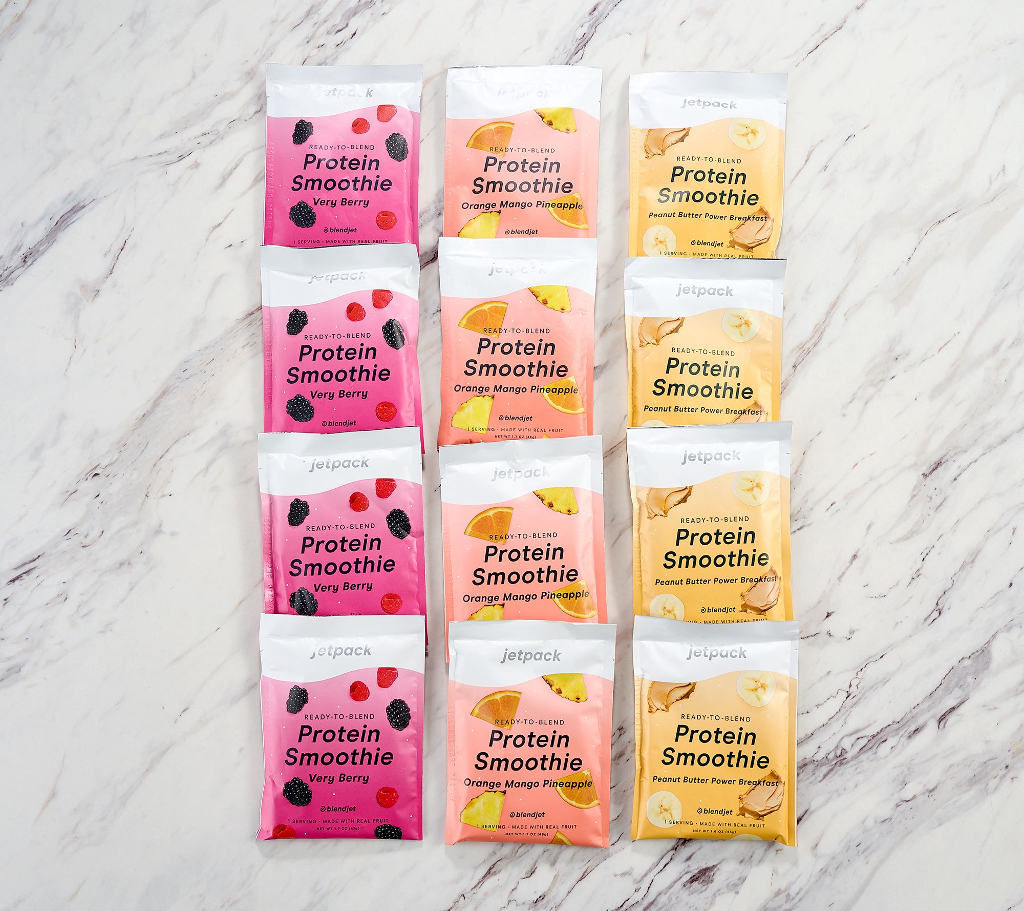 Blendjet Jetpacks 12-ct Ready-to-Blend Protein Smoothie Packs - QVC.com