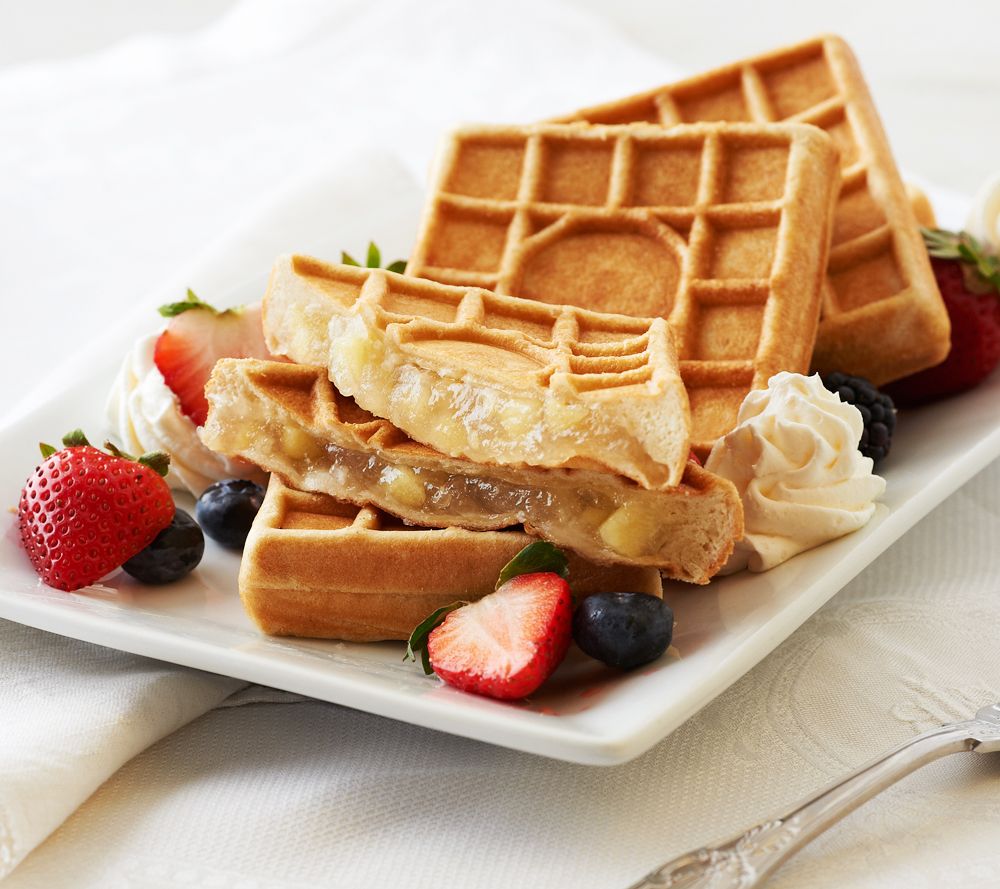 Prince's Waffles (16) Chocolate or Apple Filled Belgian Waffles - QVC.com