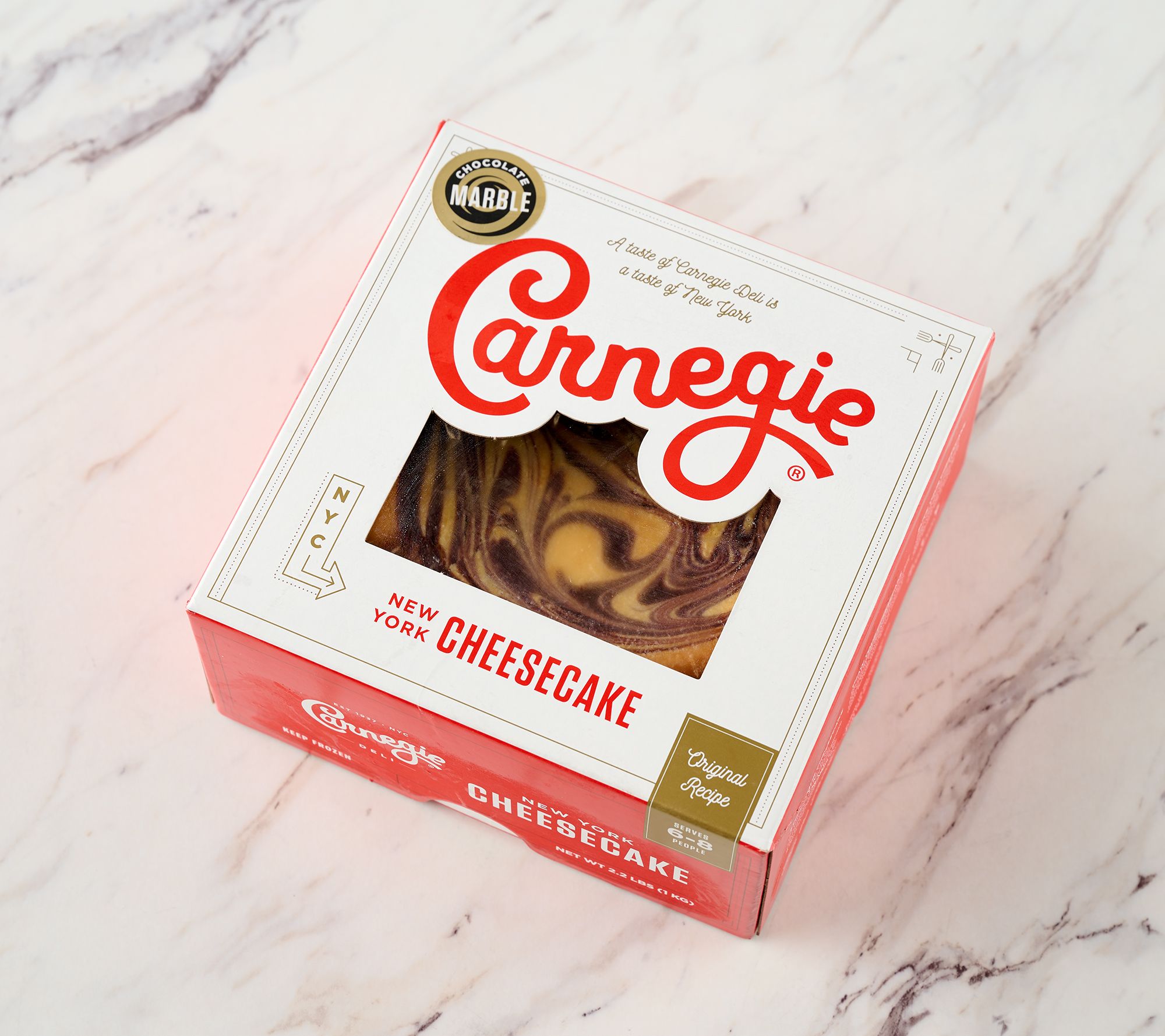 Carnegie Deli 2-lb Classic or Marble NY Style Cheesecake - QVC.com