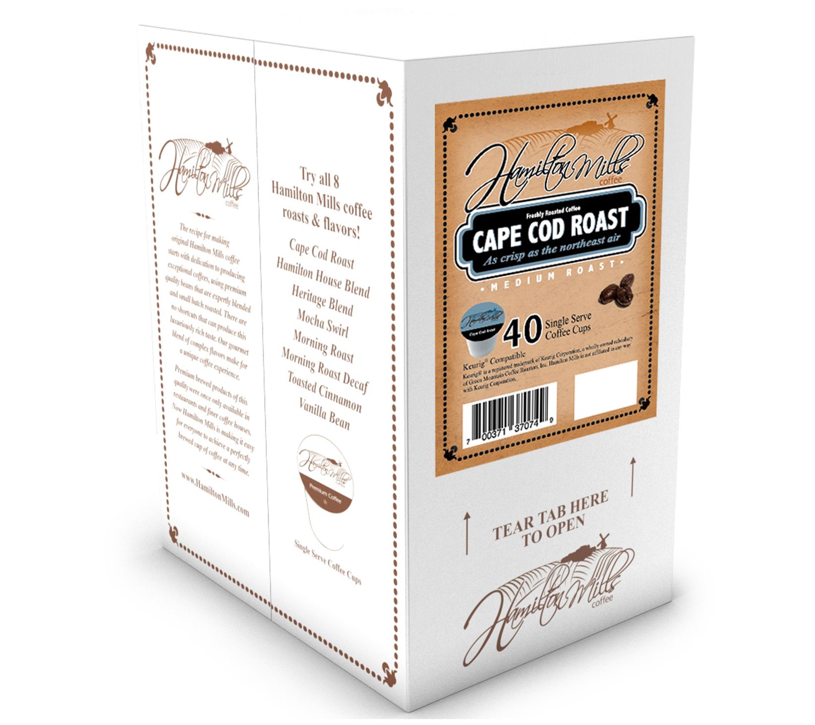 Hamilton Mills 40-Count Cape Cod Medium Roast C offee Pods - QVC.com