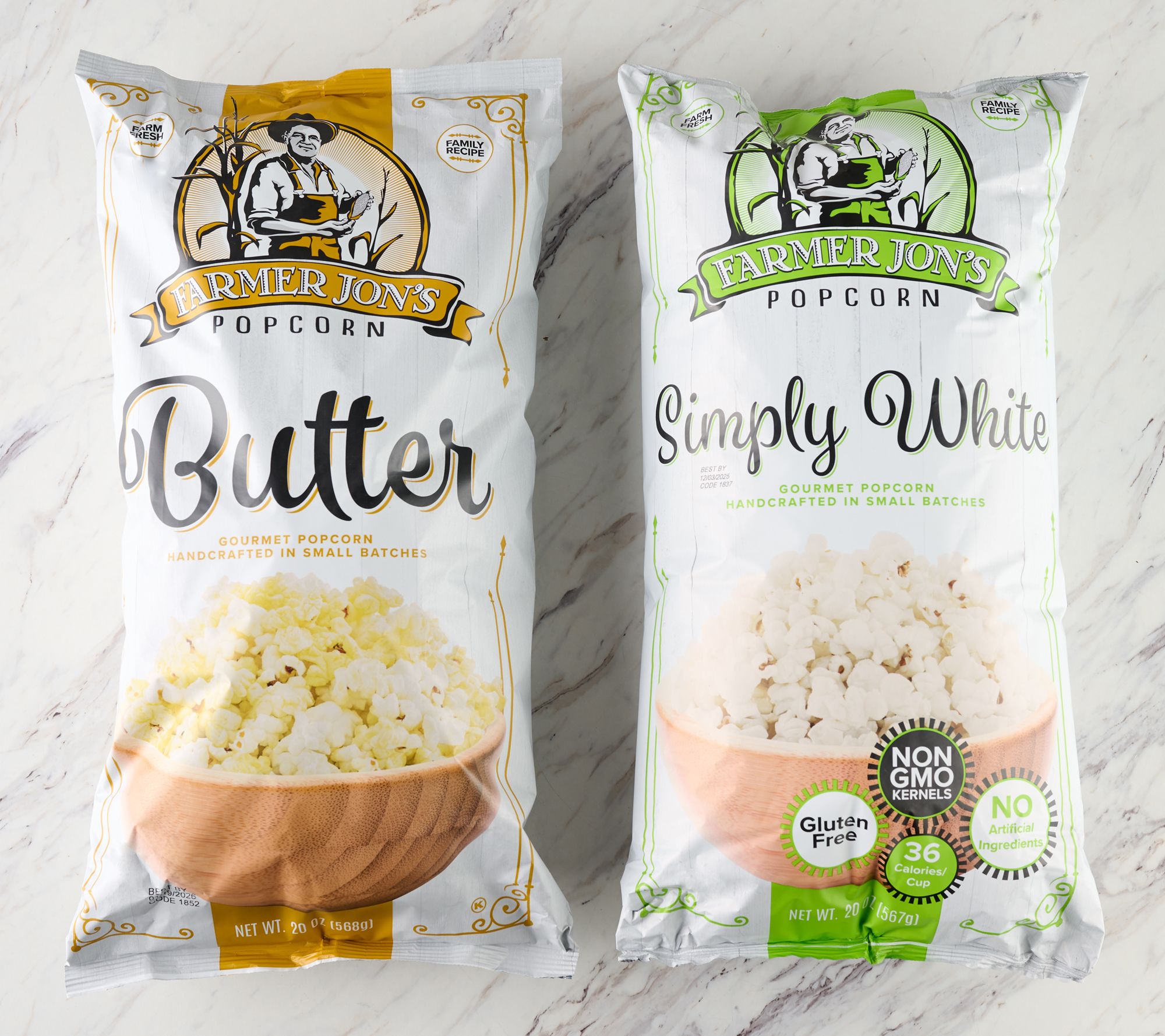 Farmer Jon's 2 Jumbo Bags of Gourmet Popped Popcorn Auto-Delivery - QVC.com