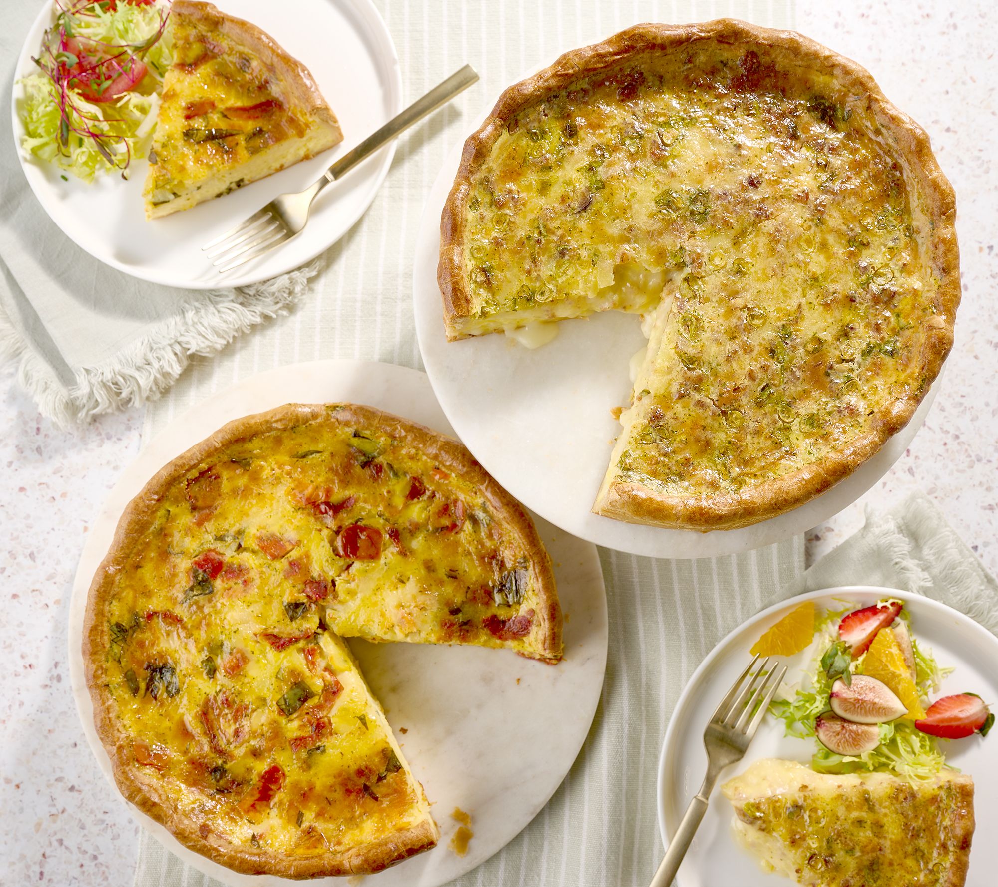 ANEU Kitchens (2) 3.5 lbs. Quiche in Choice of Flavors - QVC.com