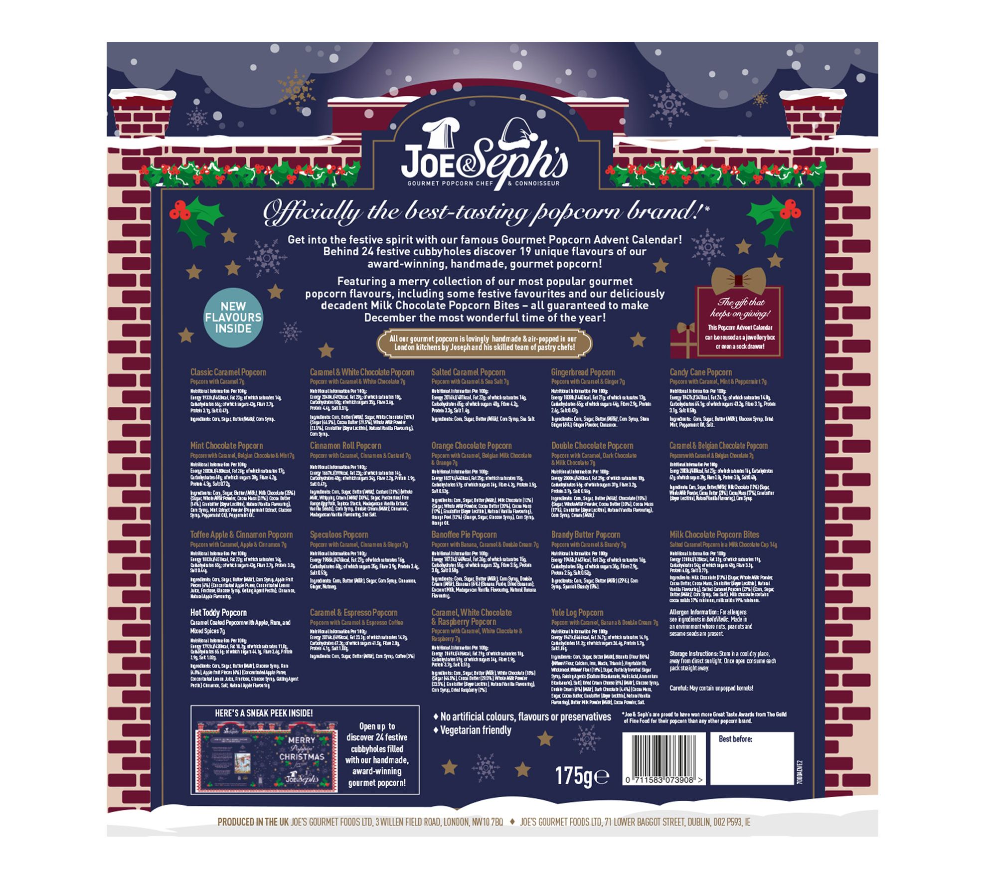 Joe & Seph's 24 Day Gourmet Popcorn Advent Calendar - QVC.com