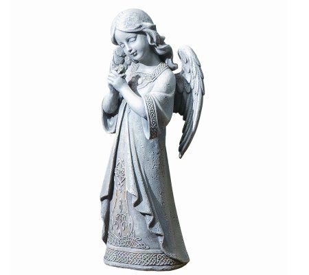 Angel with Shamrock Celtic Garden Decor by Roman - QVC.com