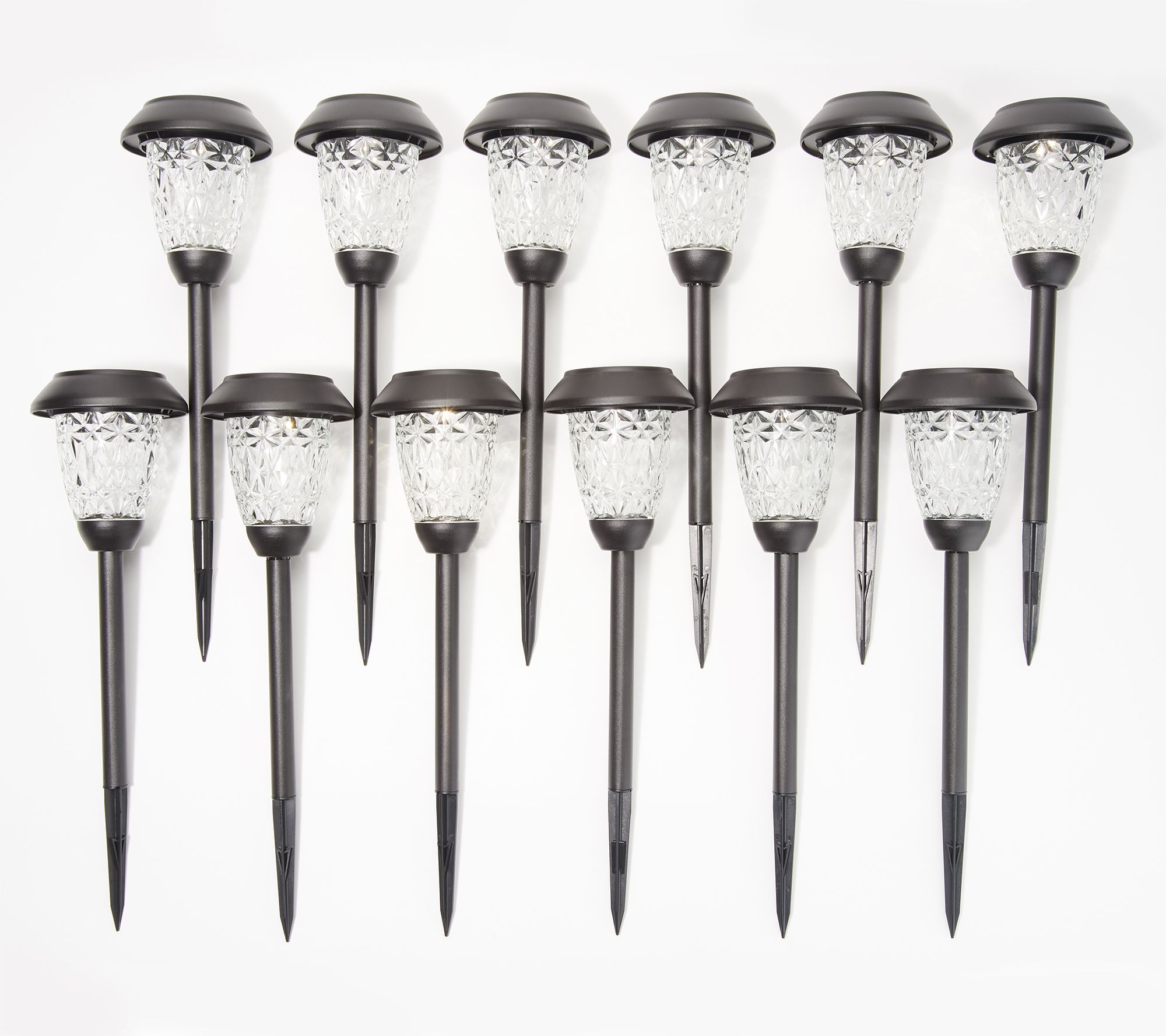 Paradise Set of 12 Prism Glass Solar Pathway Light Set - QVC.com