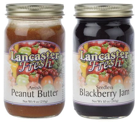 Lancaster Fresh (6) 8oz. Jars Assorted Preserves and Spreads Sampler ...
