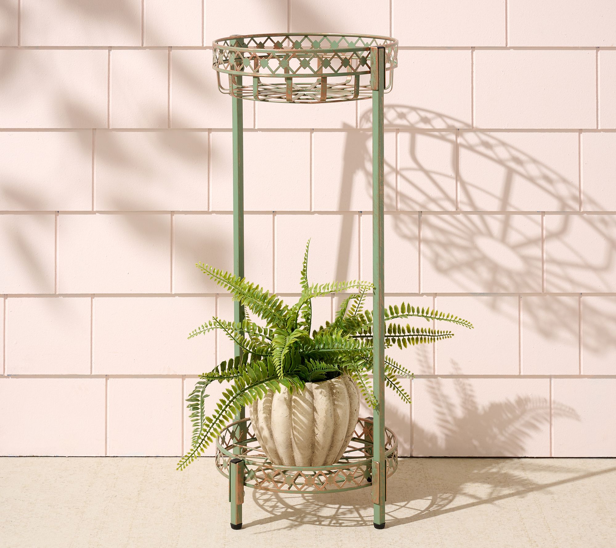 "As Is" Garden Reflections 2-tier Metal Plant Stand - QVC.com